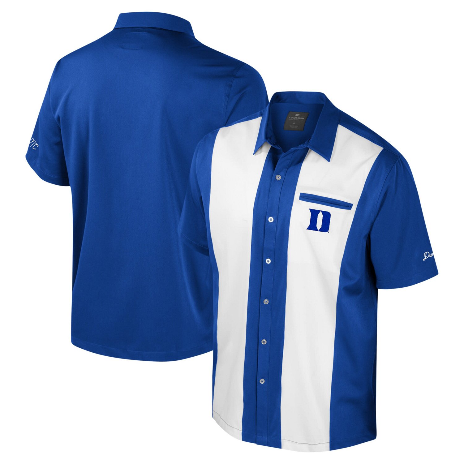 Colosseum Duke Blue Devils Strike Bowling Button-Up Shirt | Academy