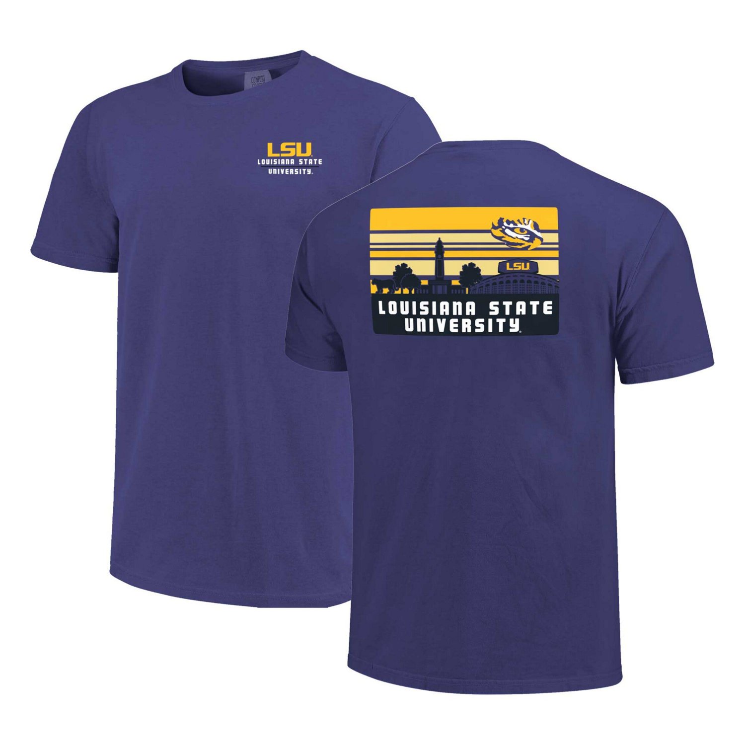 LSU Tigers Striped Campus Skyline T-Shirt | Academy