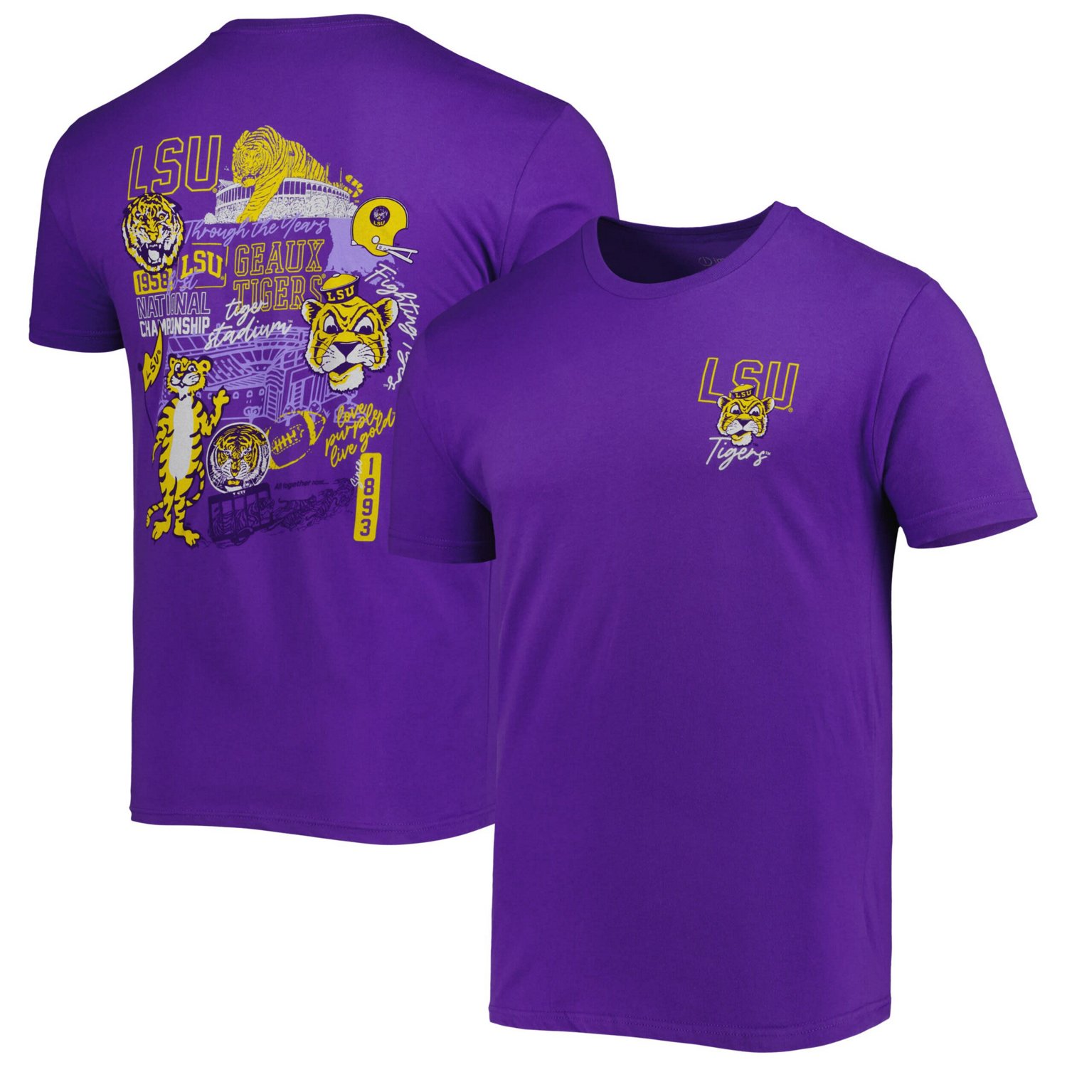 LSU Tigers Vintage Through the Years 2-Hit T-Shirt | Academy