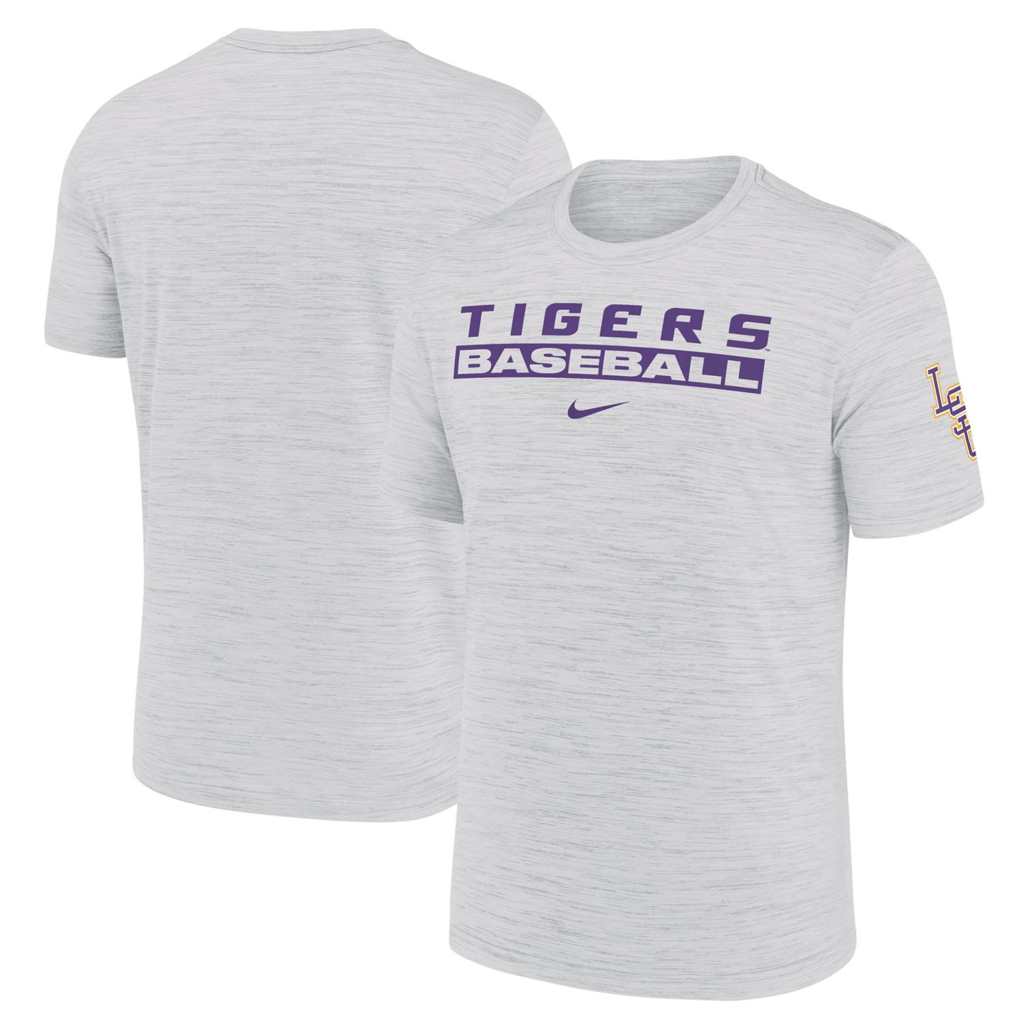 Nike LSU Tigers Velocity Baseball Wordmark Stack Performance T-Shirt ...