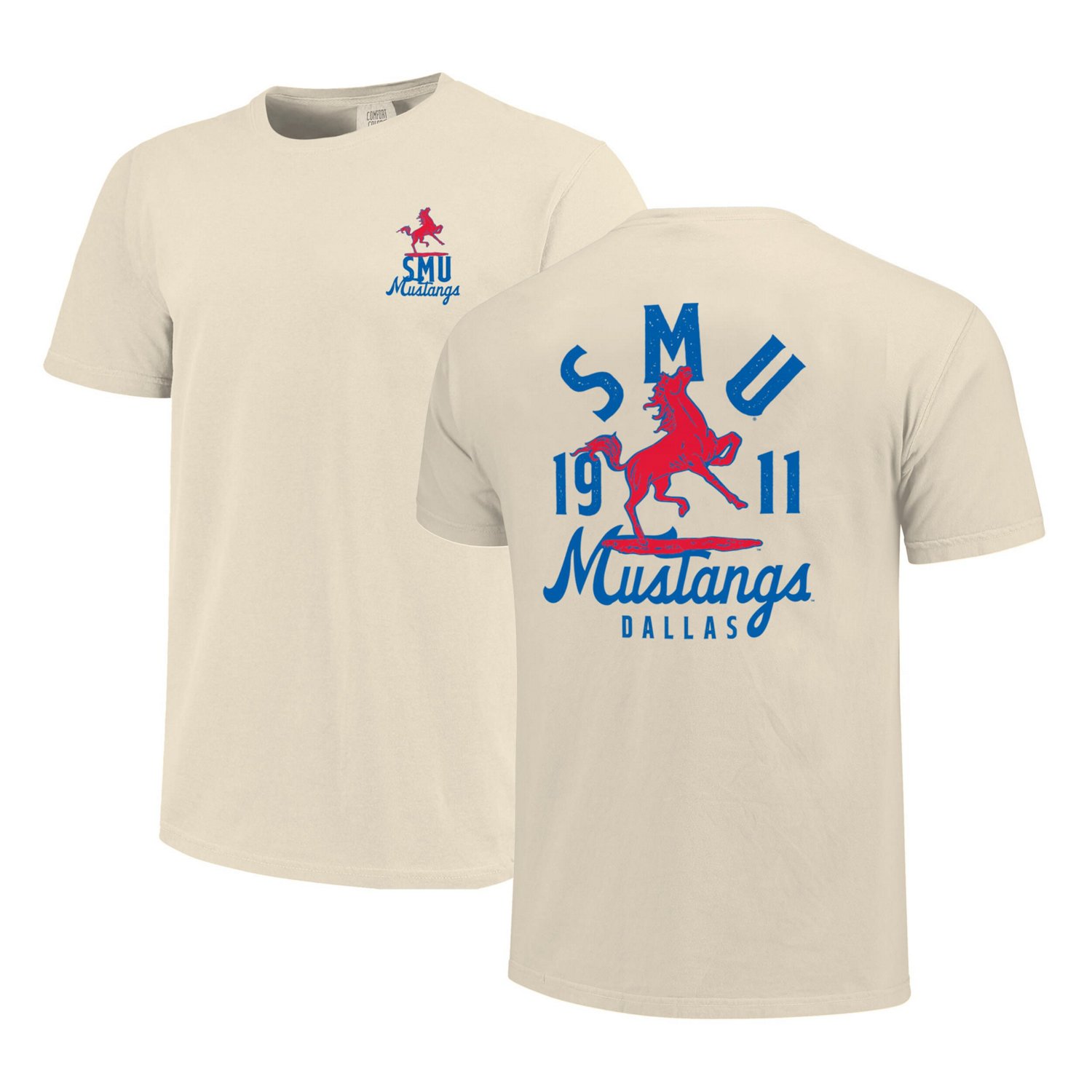 SMU Mustangs Comfort Colors Mascot Overlay T-Shirt | Academy