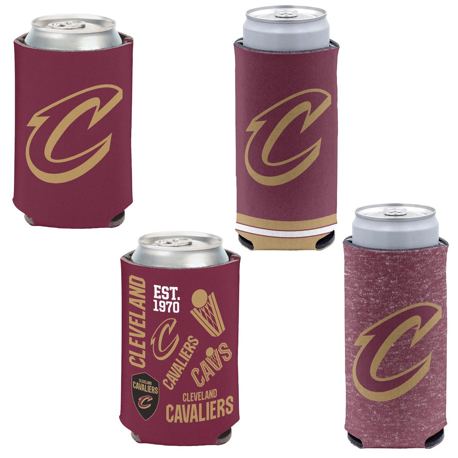 WinCraft Cleveland Cavaliers Slim 12oz Can Cooler 4-Pack Set | Academy