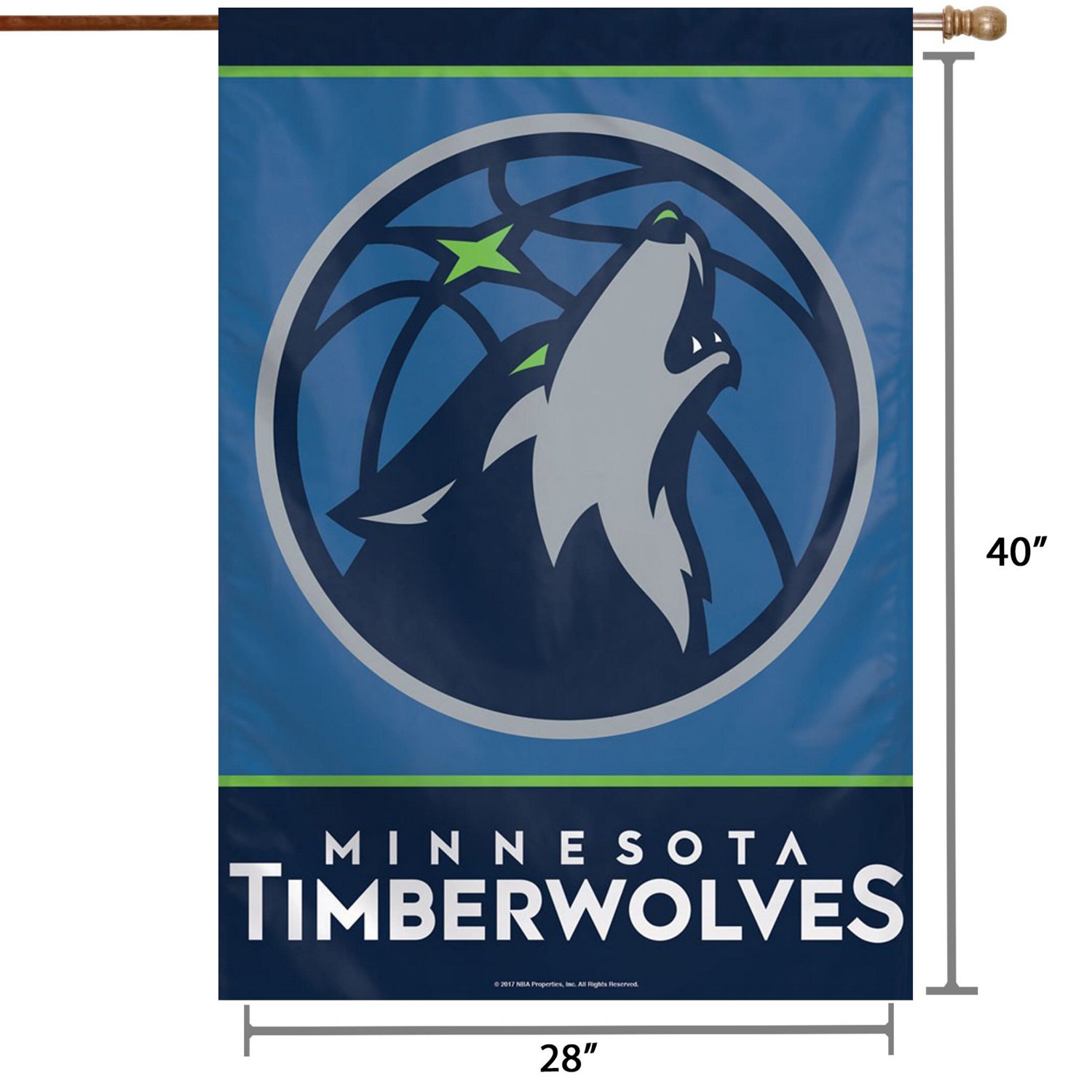 WinCraft Minnesota Timberwolves 28" x 40" Primary Logo Single-Sided ...