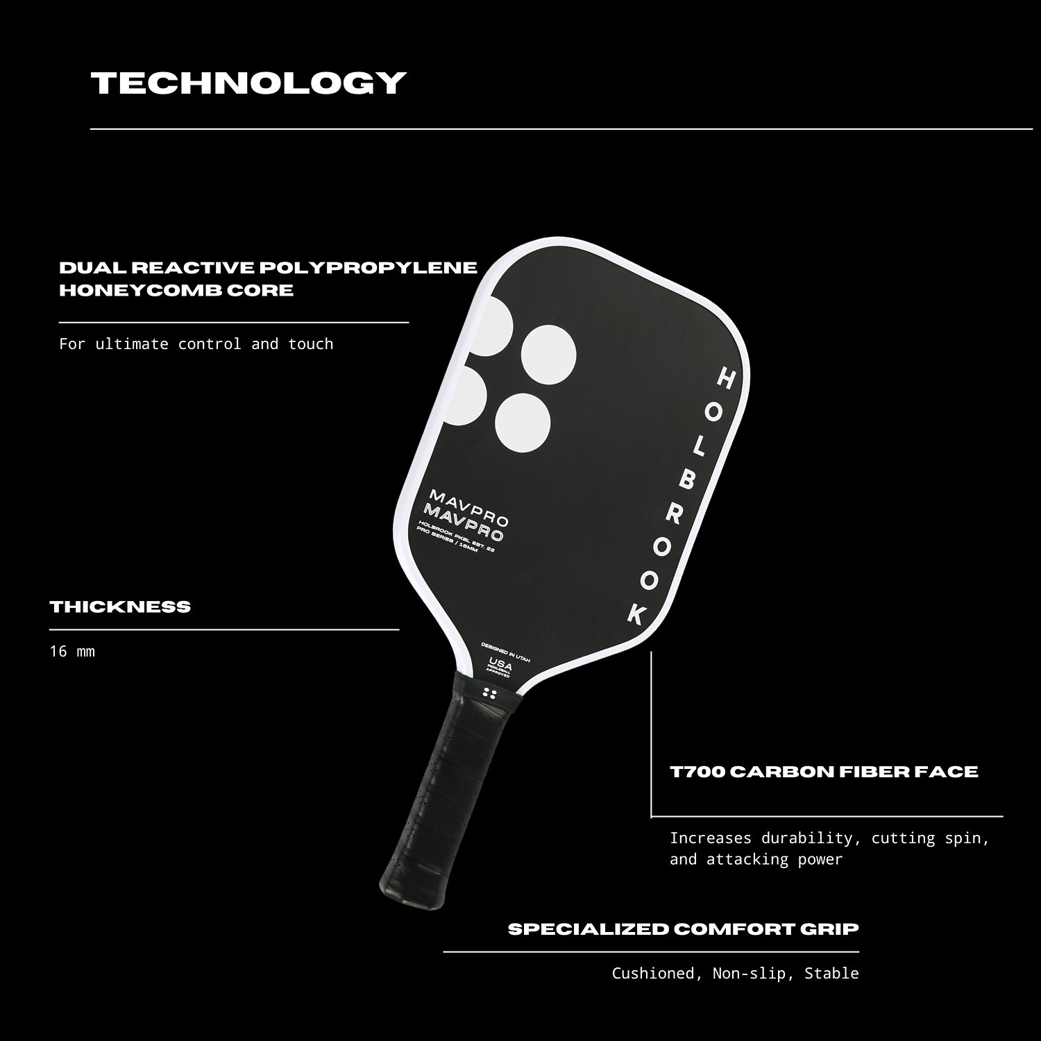 Holbrook Pickleball Mav Pro 2.0 Pickleball Paddle | Academy