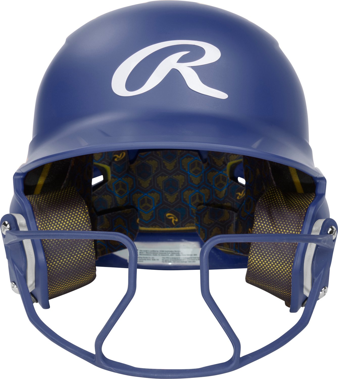 Rawlings Junior Mach Hi-Viz 1-Tone Batting Helmet with Attached Face ...