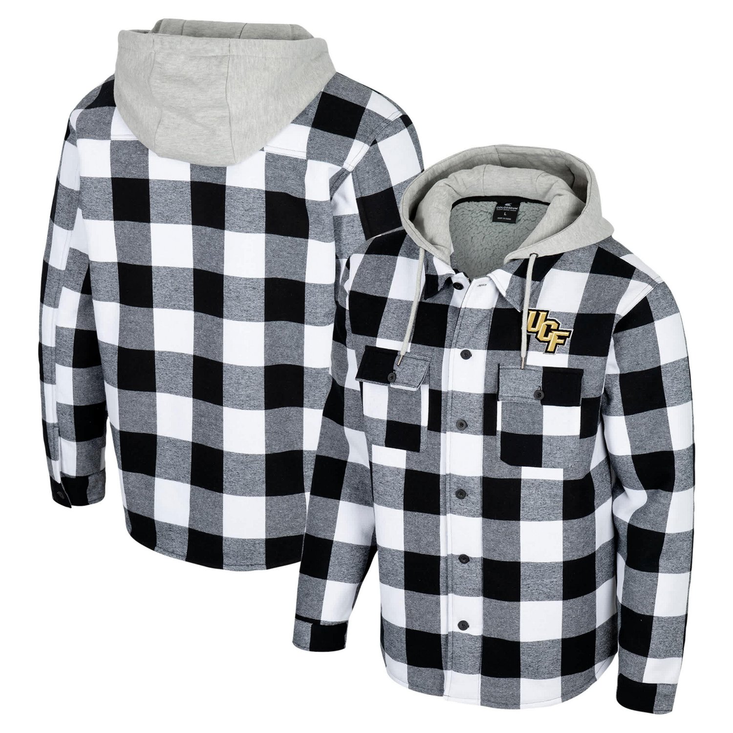 Colosseum White UCF Knights Buffalo Plaid Full-Zip Jacket | Academy