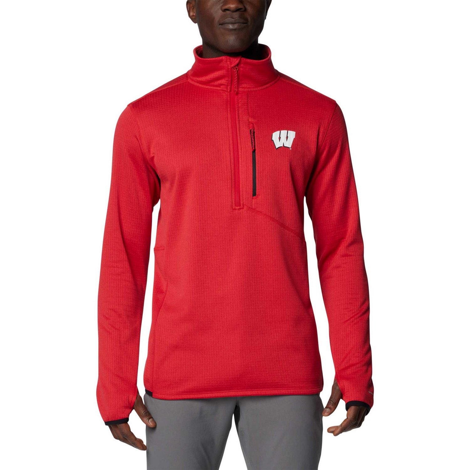 Columbia Wisconsin Badgers Park View Grid Fleece Omni-Wick Half-Zip ...