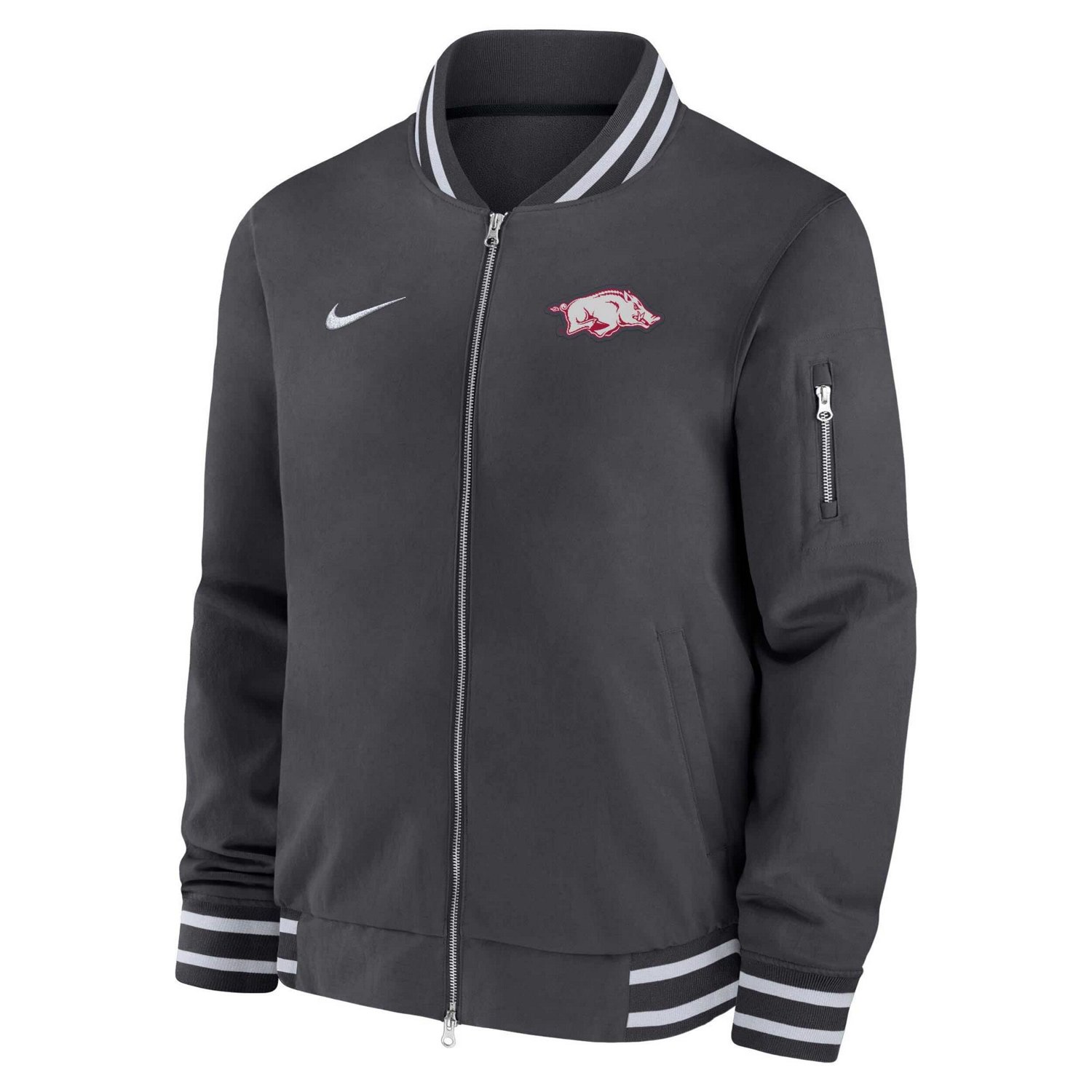 Nike Arkansas Razorbacks Full-Zip Bomber Jacket | Academy