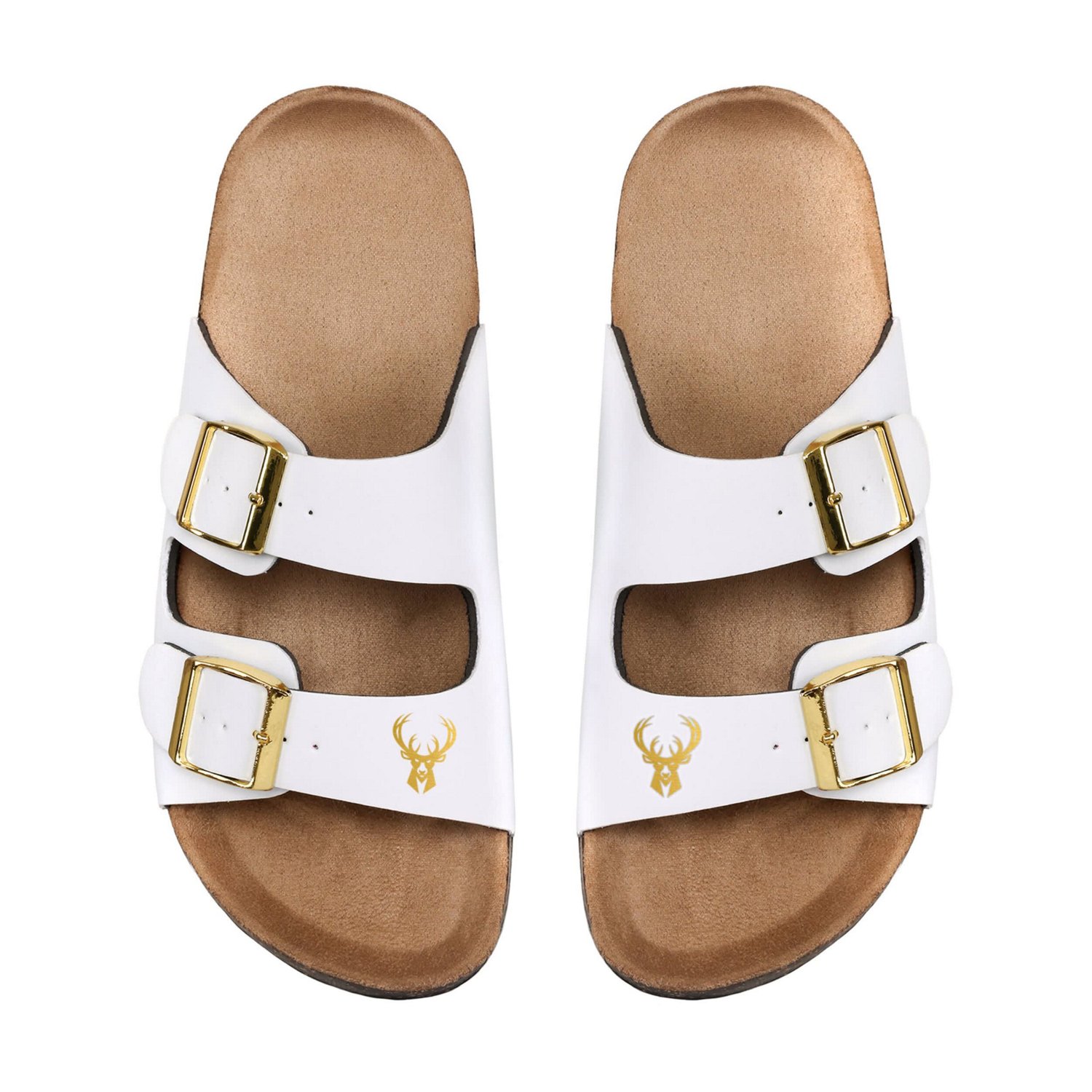 FOCO Women's Milwaukee Bucks Double-Buckle Sandals | Academy