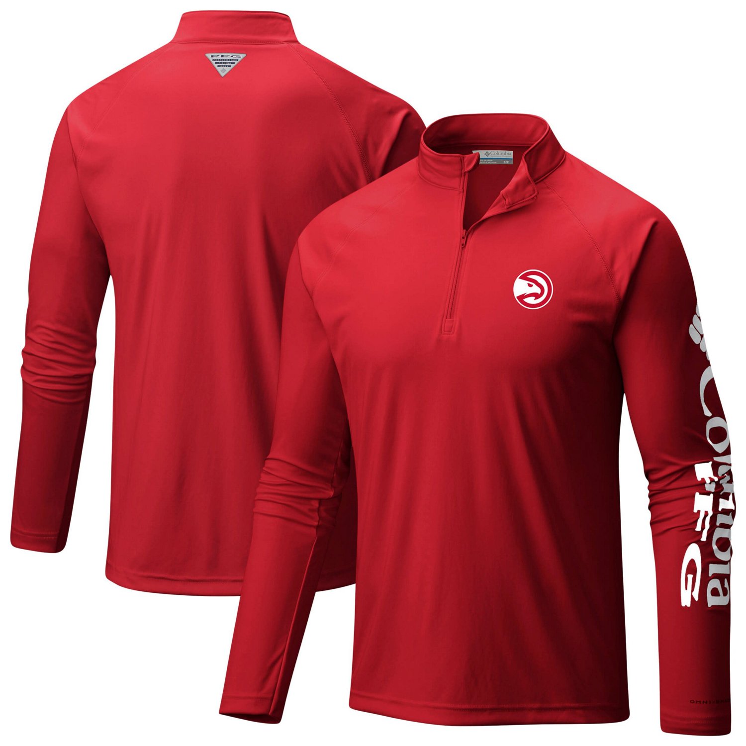 Columbia Atlanta Hawks Terminal Tackle Raglan Omni-Shade Quarter-Zip ...