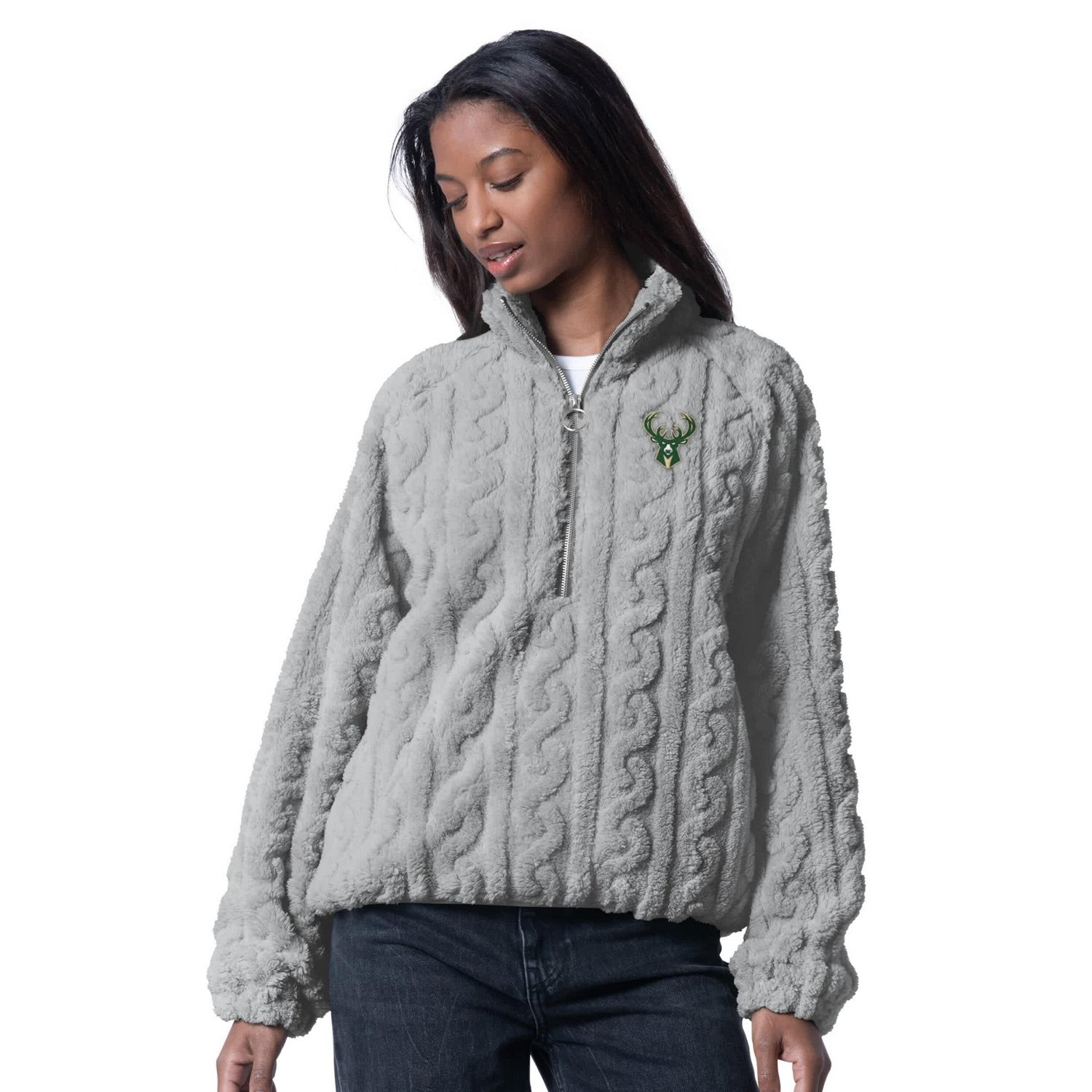 G-III 4Her by Carl Banks Milwaukee Bucks Champ Half-Zip Pullover | Academy