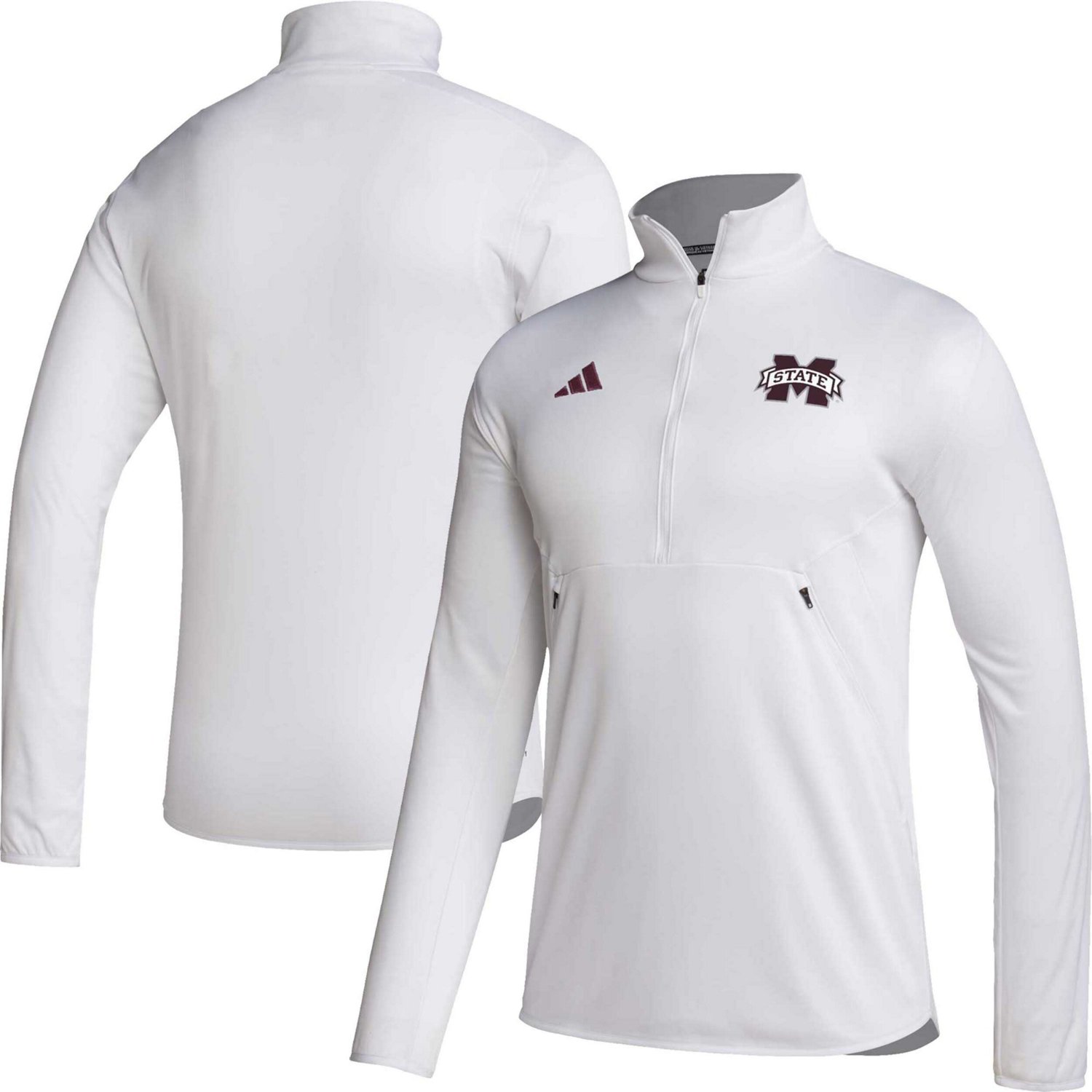 adidas Mississippi State Bulldogs 2023 Sideline AEROREADY Half-Zip Top ...