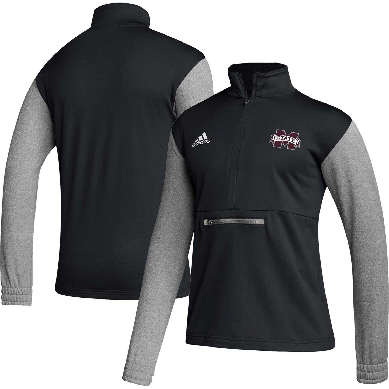 adidas Mississippi State Bulldogs Sideline AEROREADY Half-Zip Top | Academy