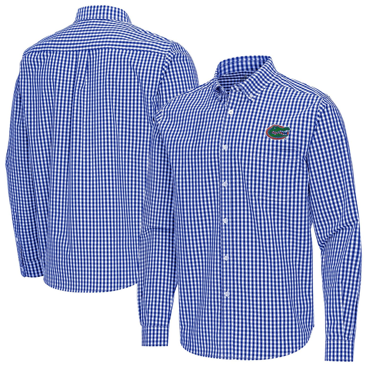 Antigua Florida Gators Ellis Woven Tri-Blend Long Sleeve Button-Down ...