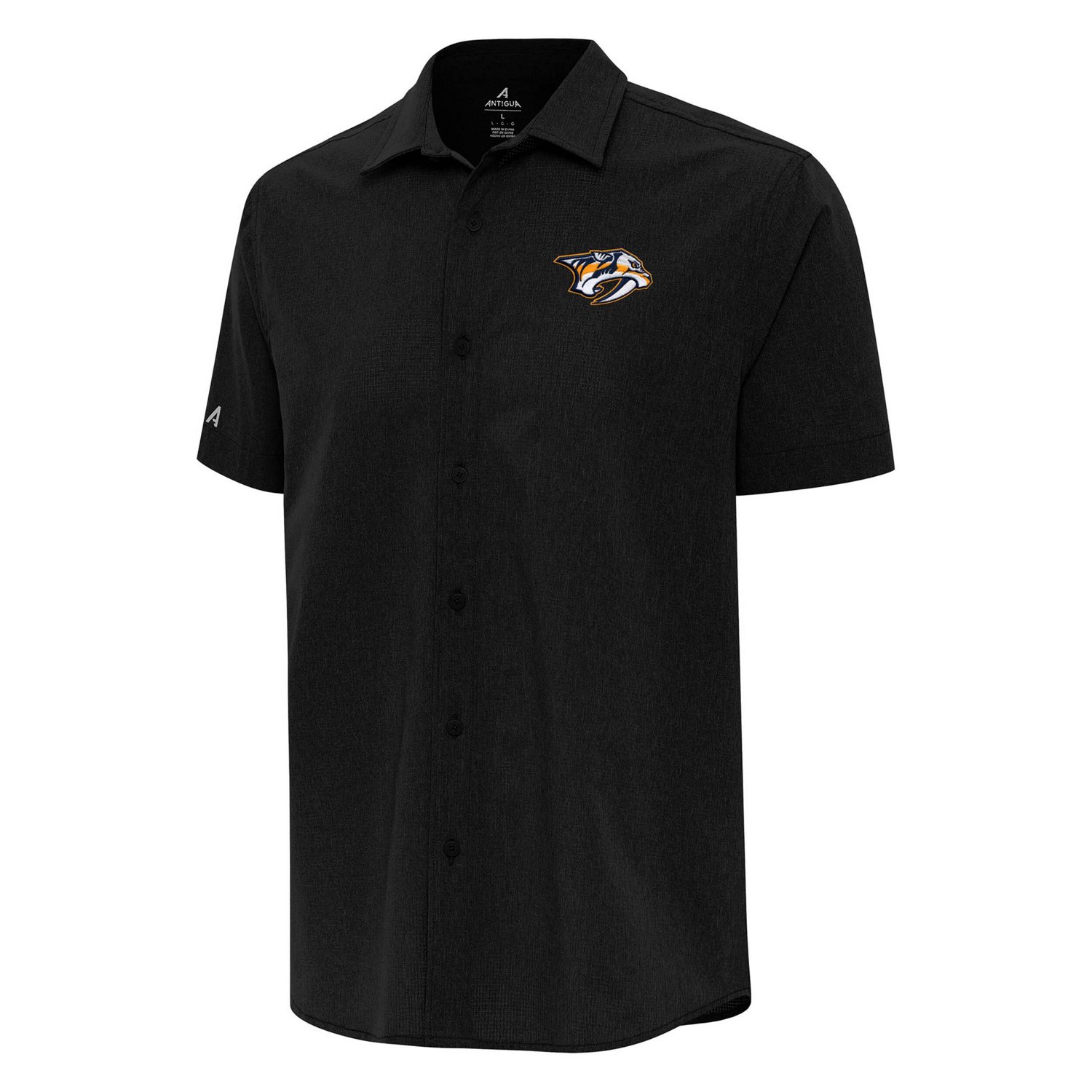 Antigua Nashville Predators Activate Woven Short Sleeve Button-Up Shirt ...