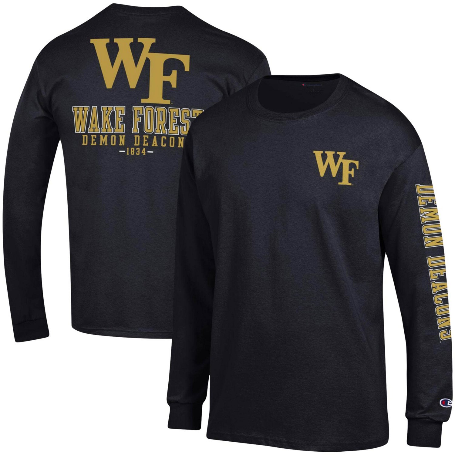 Champion Wake Forest Demon Deacons Team Stack Long Sleeve T-Shirt | Academy
