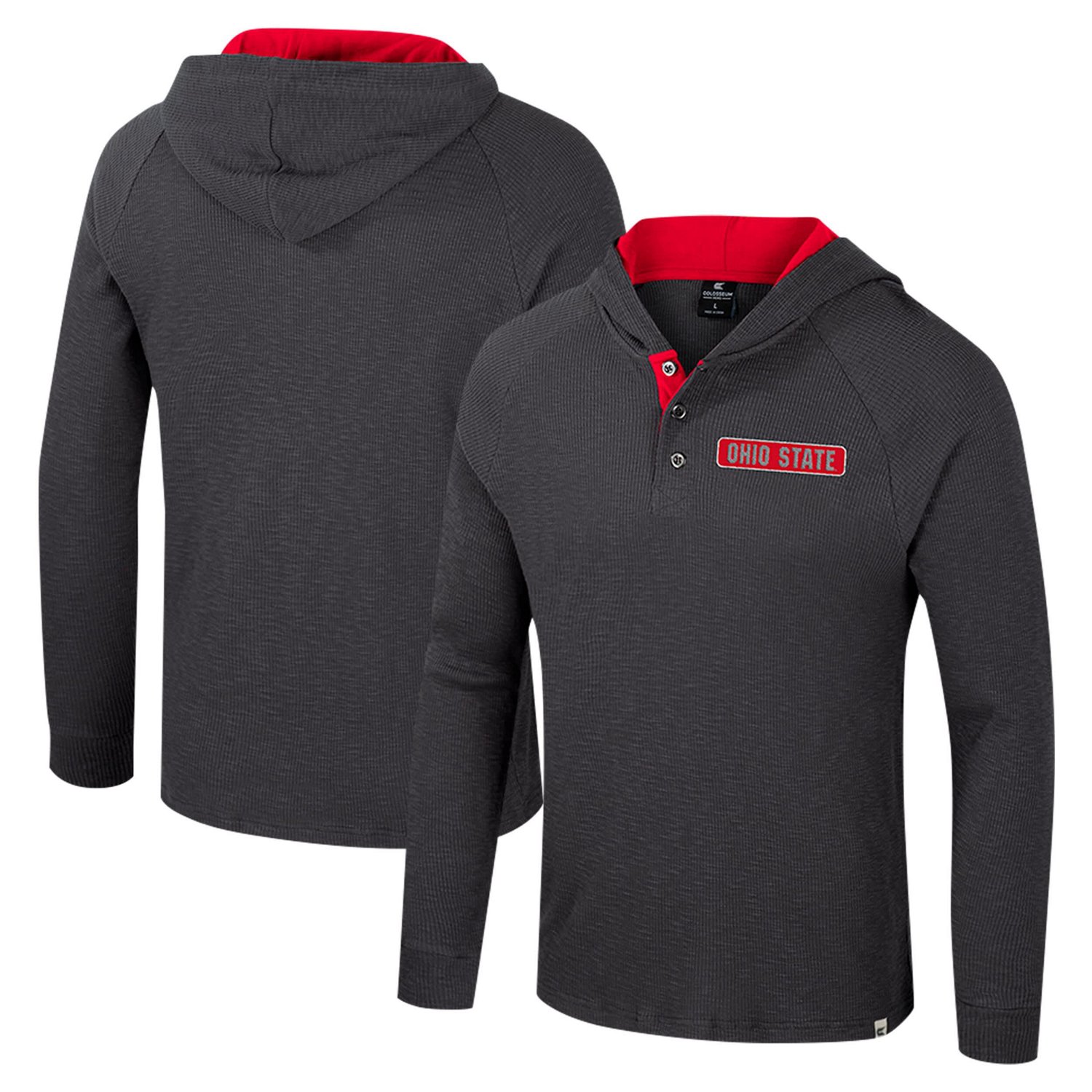 Colosseum Ohio State Buckeyes Dujour Ralgan Long Sleeve Henley Hoodie T ...