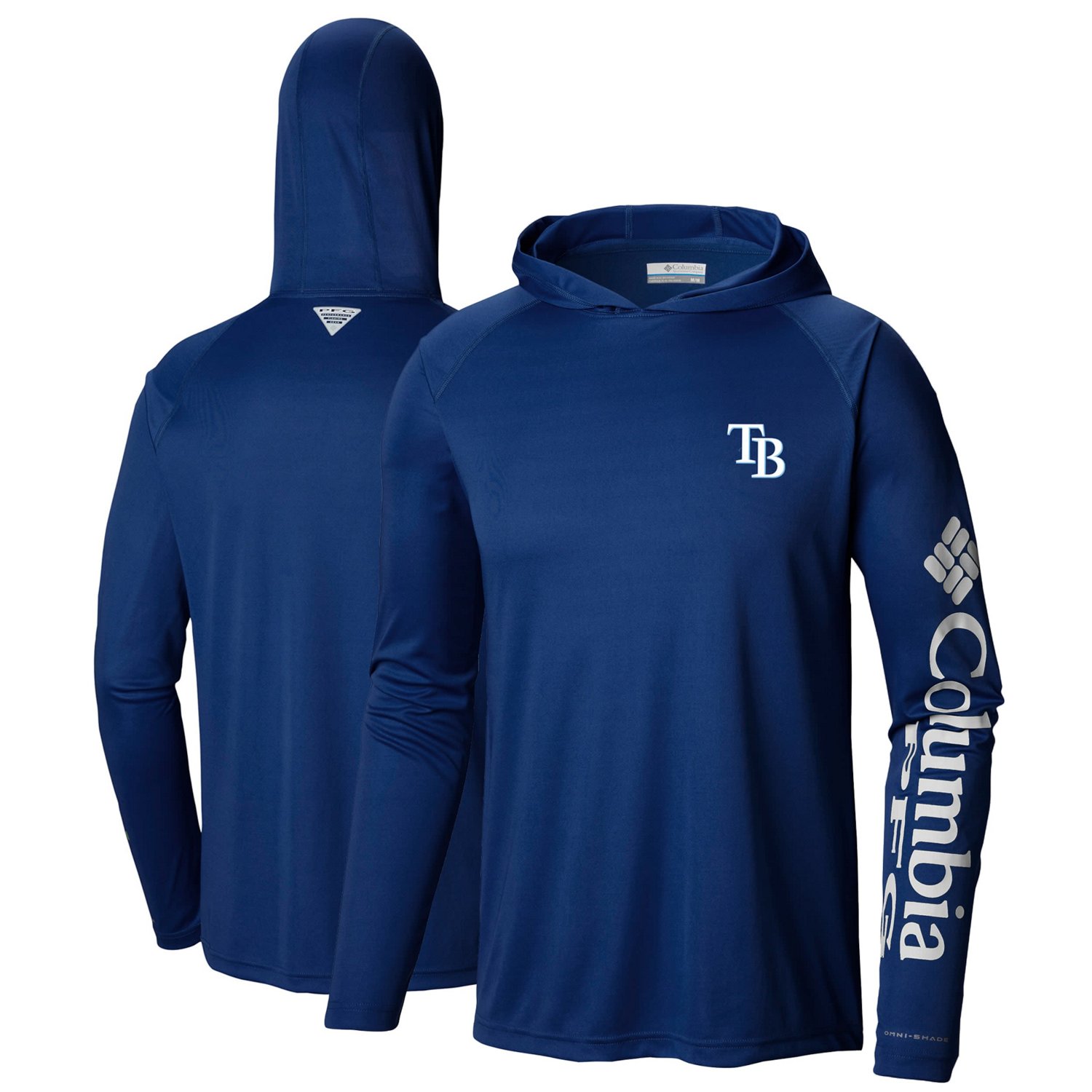 Columbia Tampa Bay Rays Terminal Tackle Long Sleeve Hoodie T-Shirt ...