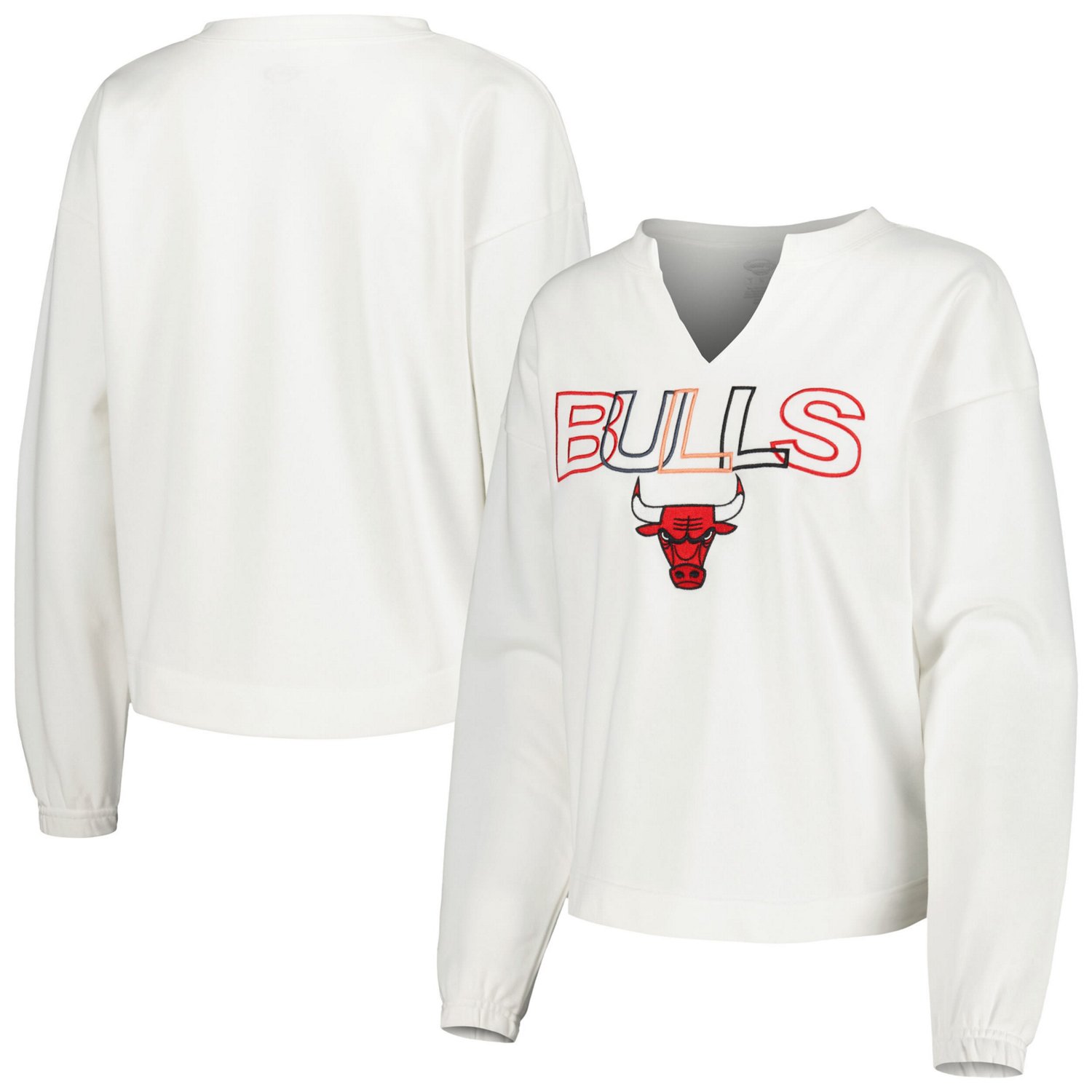 Concepts Sport Chicago Bulls Sunray Notch Neck Long Sleeve T-Shirt ...
