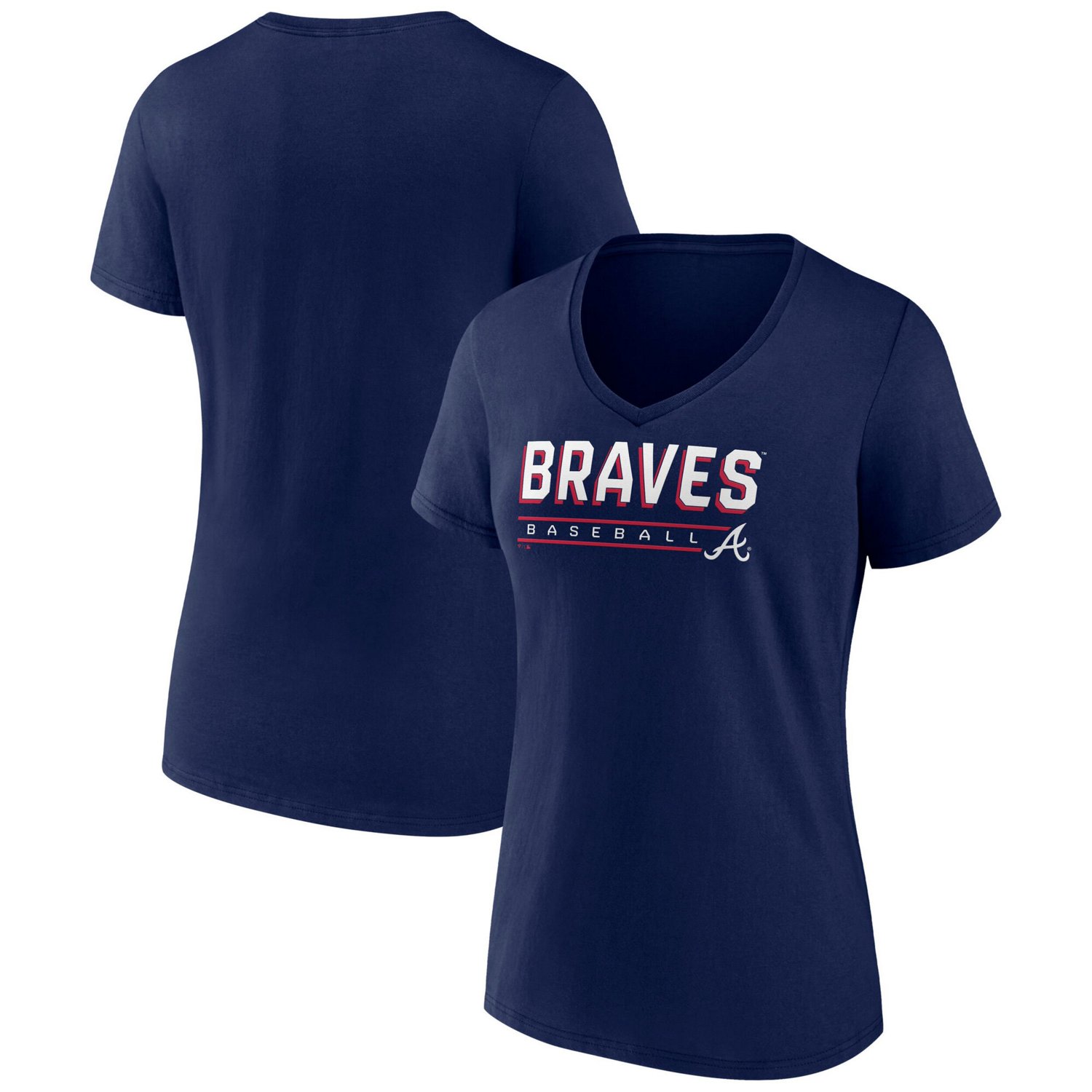 Fanatics Atlanta Braves V-Neck T-Shirt | Free Shipping at Academy