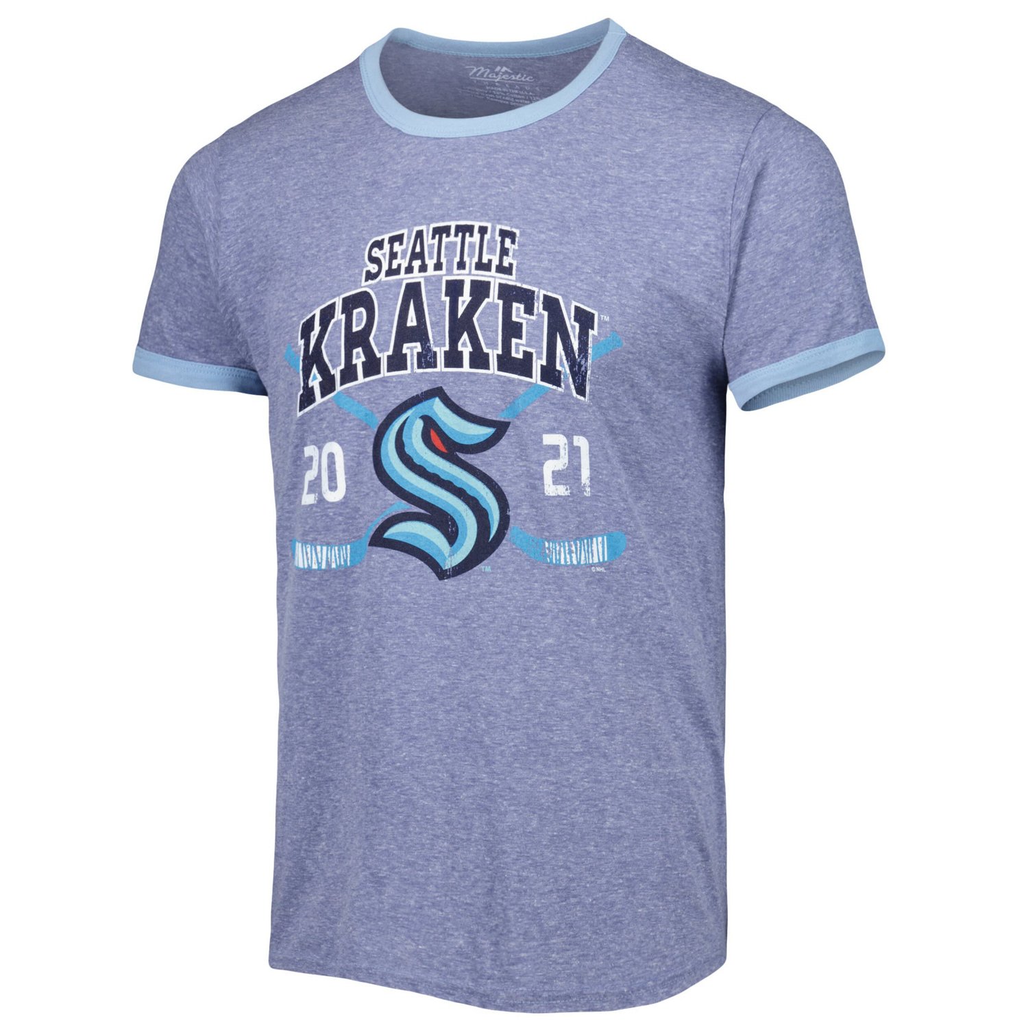 Fanatics Branded Heathered Deep Sea Seattle Kraken Buzzer Beater Tri-Blend Ringer T-Shirt | Academy