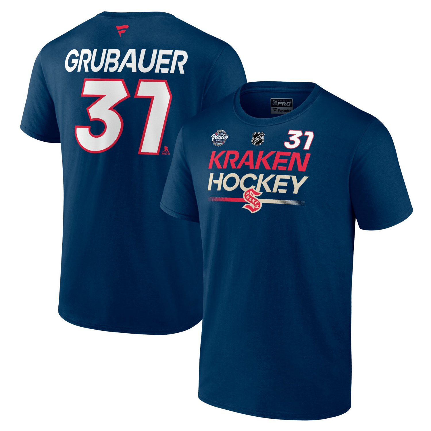 Fanatics Branded Philipp Grubauer Deep Sea Seattle Kraken 2024 NHL Winter Classic Authentic Pro ...