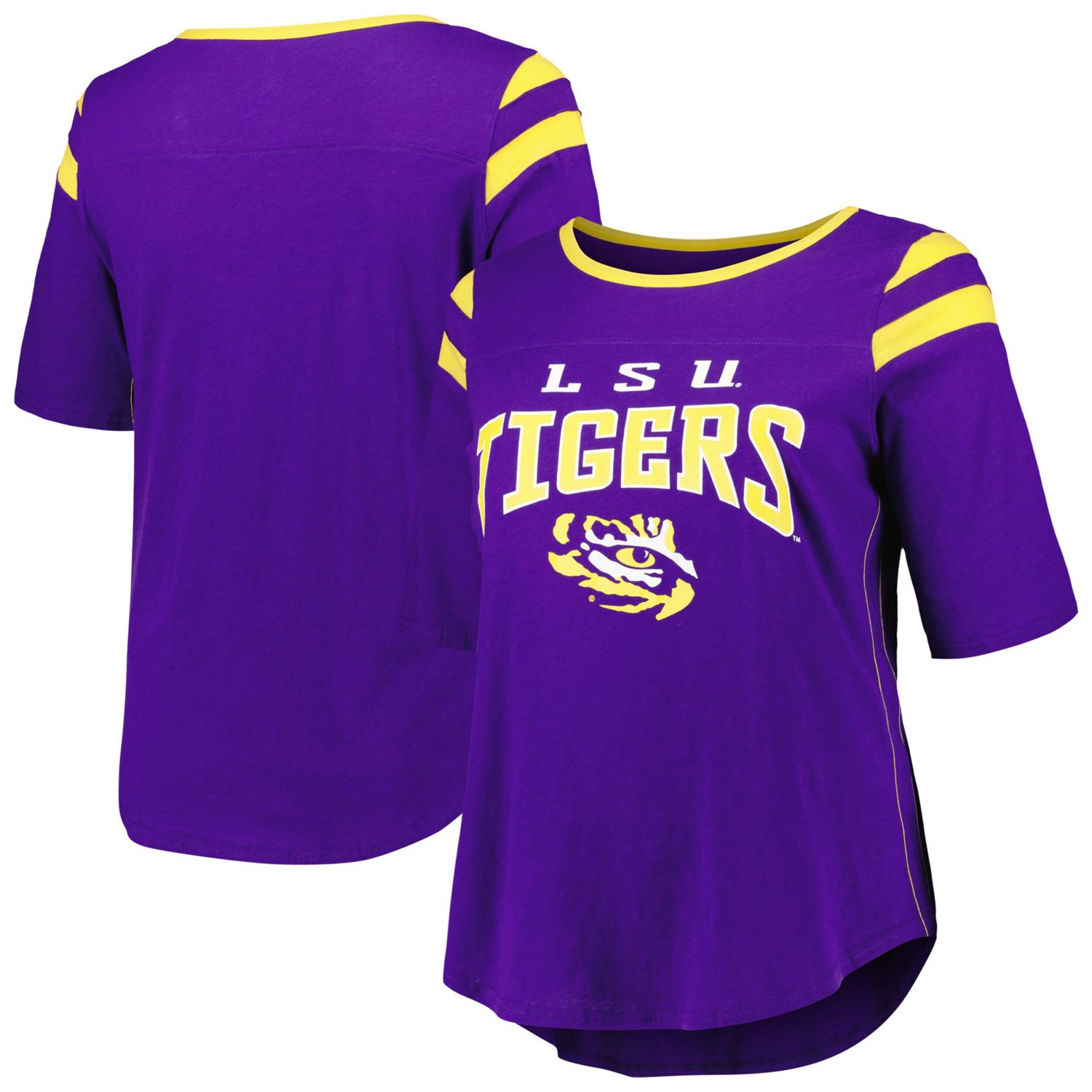 G-III 4Her by Carl Banks LSU Tigers Plus Size Linebacker Half-Sleeve T ...