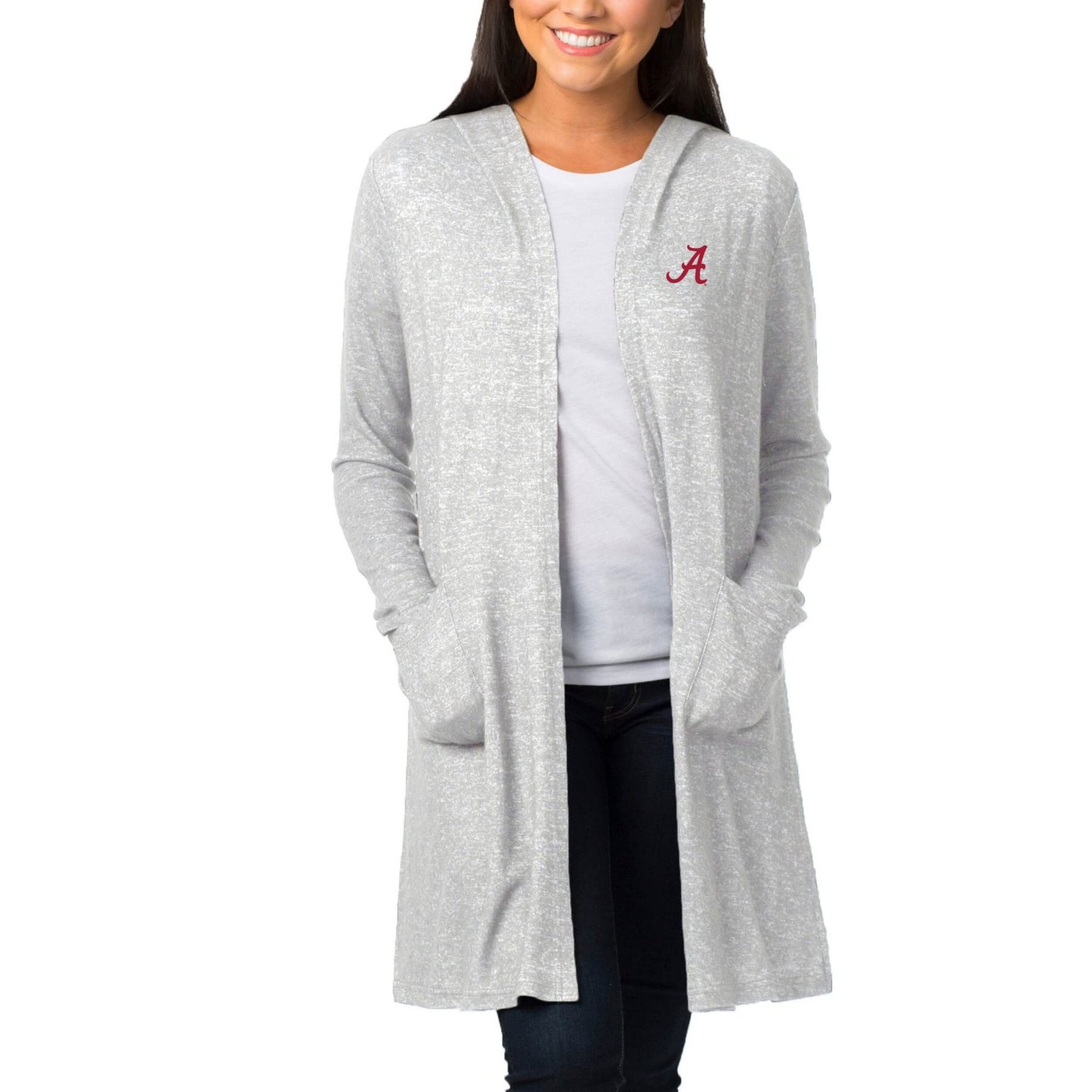 Heathered Gray Alabama Crimson Tide Cuddle Soft Duster Cardigan | Academy