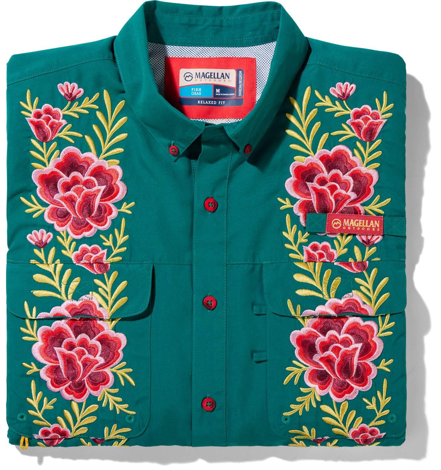 Magellan Outdoors Men's Laguna Madre Flores Button Down Shirt | Academy