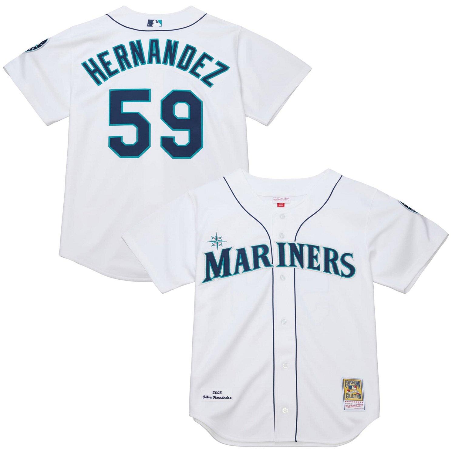 Mitchell Ness Felix Hernandez Seattle Mariners Cooperstown Collection ...