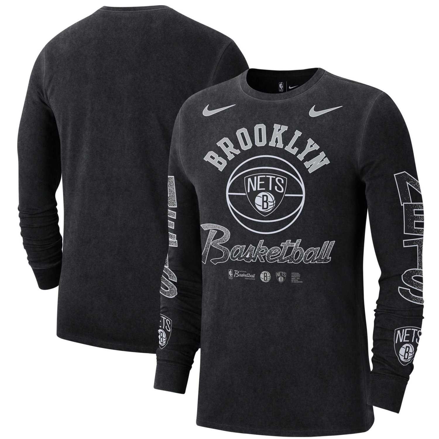 Nike Brooklyn Nets Courtside Retro Elevated Long Sleeve T-Shirt | Academy