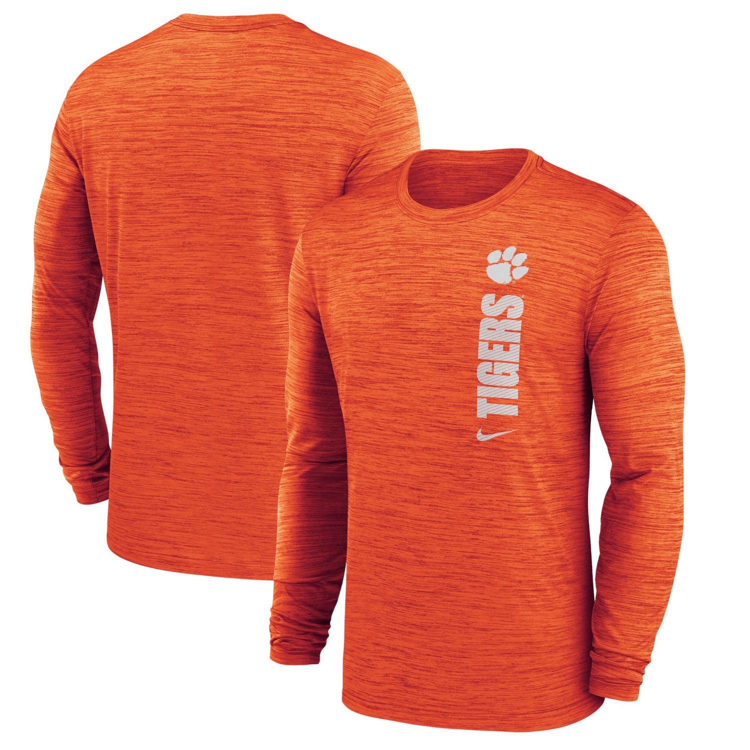 Nike Clemson Tigers 2024 Sideline Velocity Performance Long Sleeve T ...