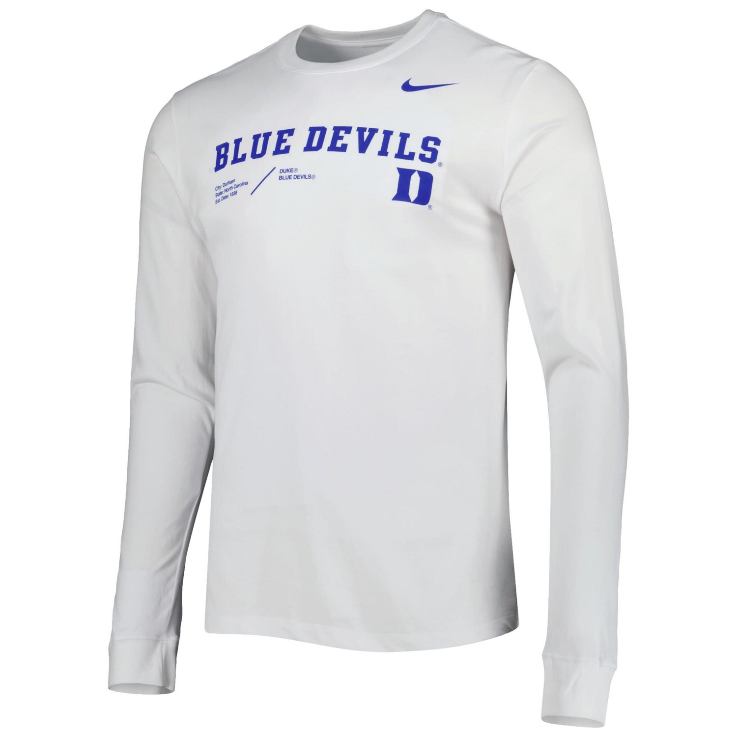 Nike Duke Blue Devils Team Practice Performance Long Sleeve T-Shirt ...