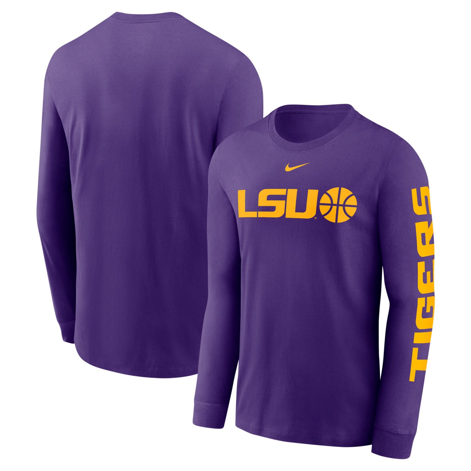 Nike LSU Tigers Basketball Icon Two-Hit Long Sleeve T-Shirt | Academy