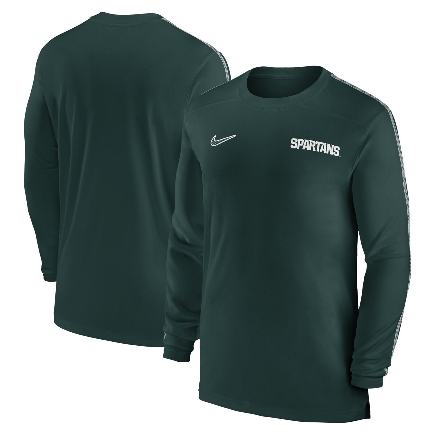 Nike Michigan State Spartans 2024 Sideline Coach UV Performance Long Sleeve T-Shirt | Academy