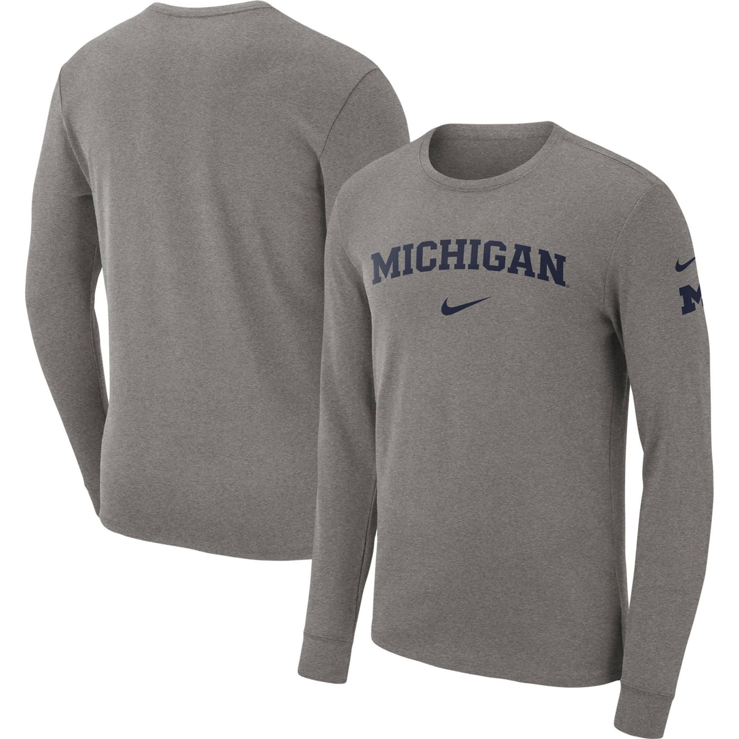 Nike Michigan Wolverines Arch 2-Hit Long Sleeve T-Shirt | Academy