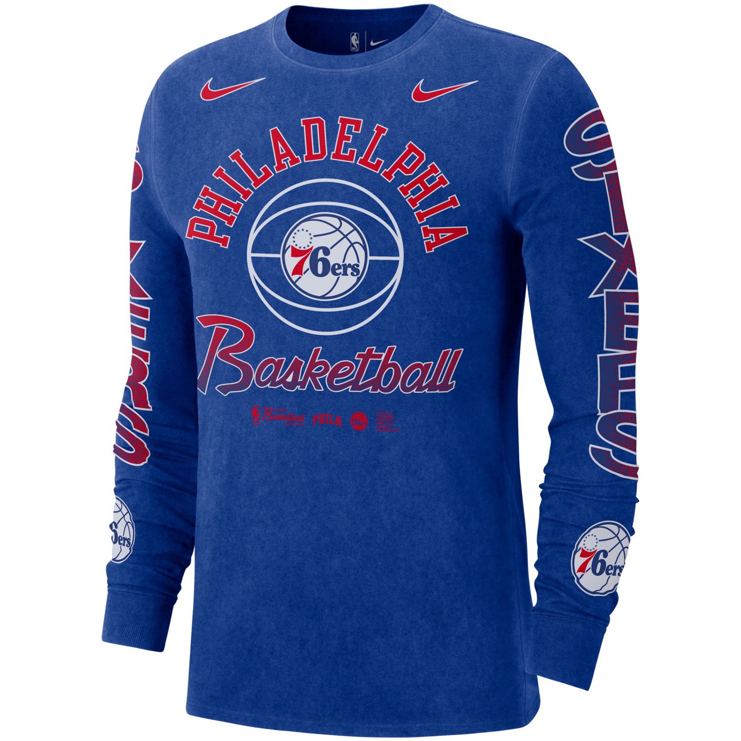 Nike Philadelphia 76ers Courtside Retro Elevated Long Sleeve T-Shirt ...