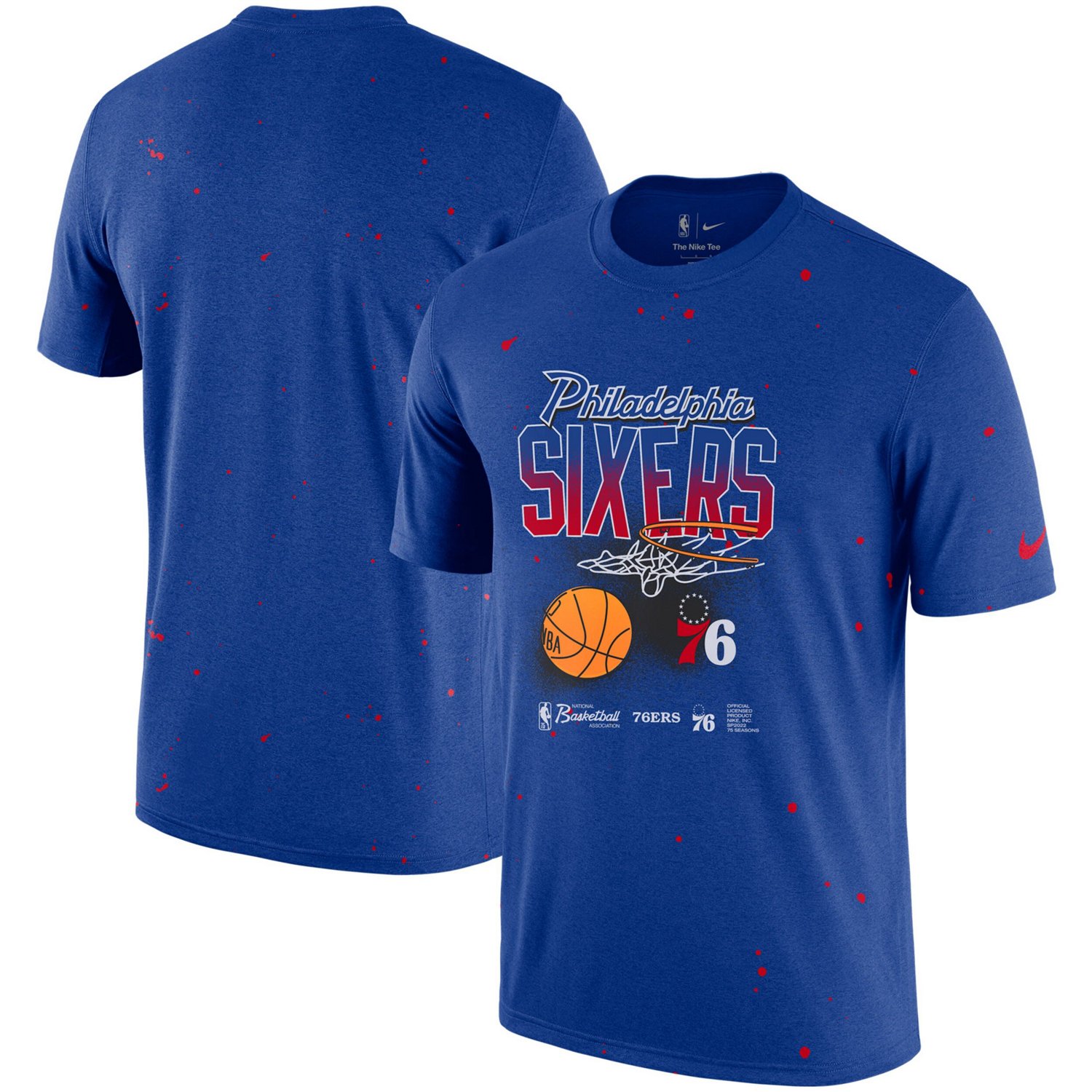 Nike Philadelphia 76ers Courtside Splatter T-Shirt | Academy