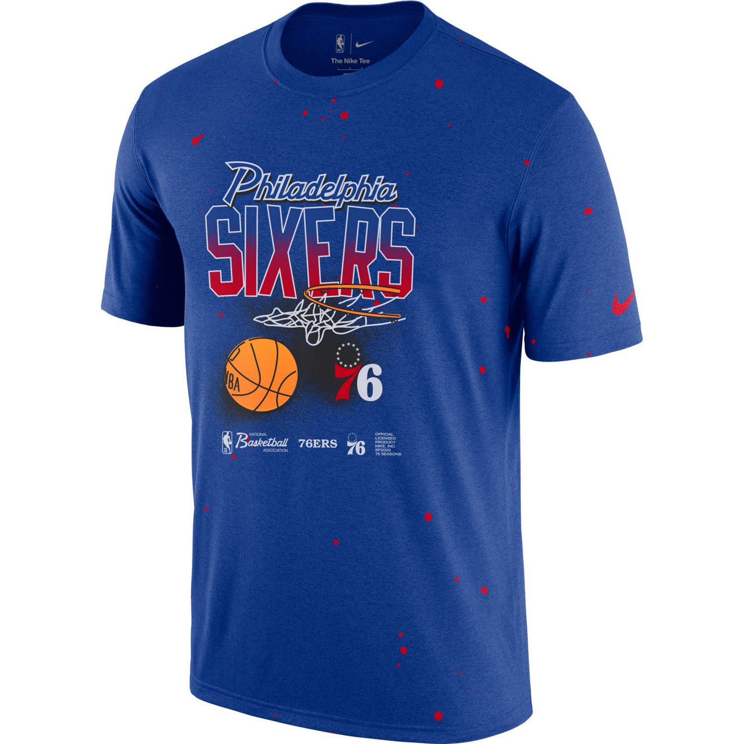 Nike Philadelphia 76ers Courtside Splatter T-Shirt | Academy