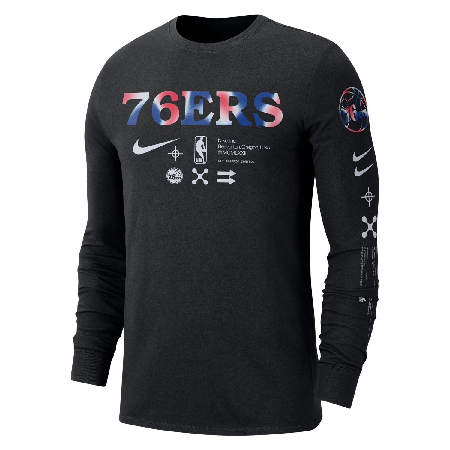 Nike Philadelphia 76ers Essential Air Traffic Control Long Sleeve T ...