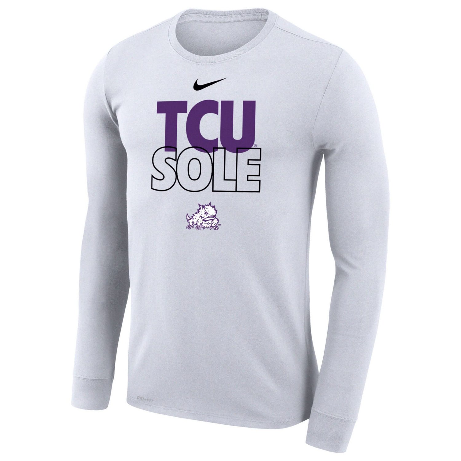 Nike TCU Horned Frogs 2023 On Court Bench Long Sleeve T-Shirt | Academy