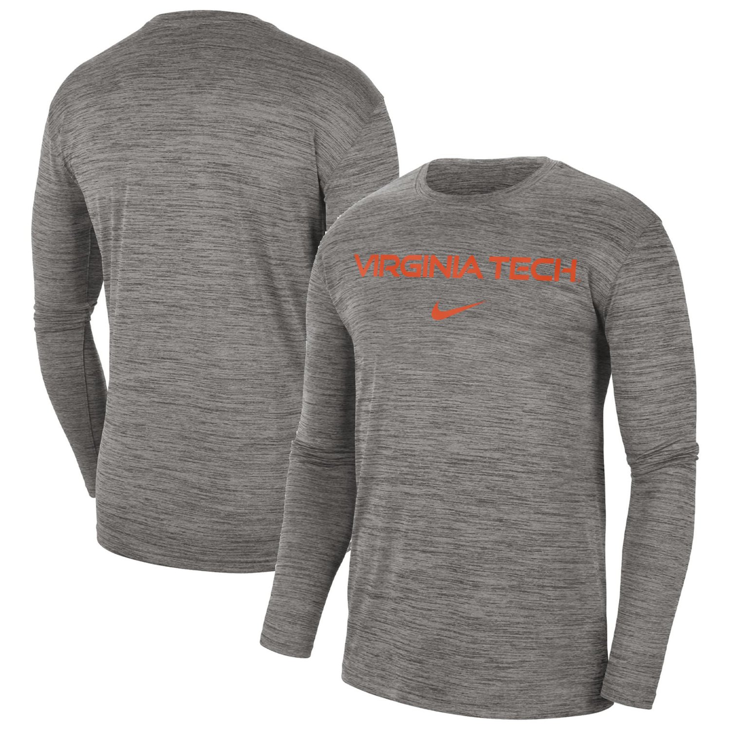 Nike Virginia Tech Hokies Team Velocity Performance Long Sleeve T-Shirt ...