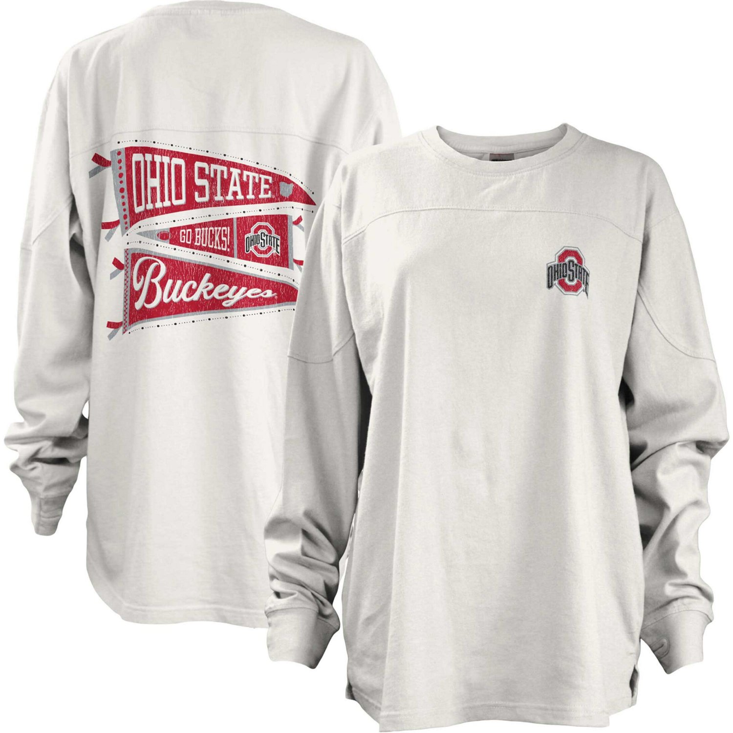 Pressbox Ohio State Buckeyes Pennant Stack Oversized Long Sleeve T-Shirt | Academy