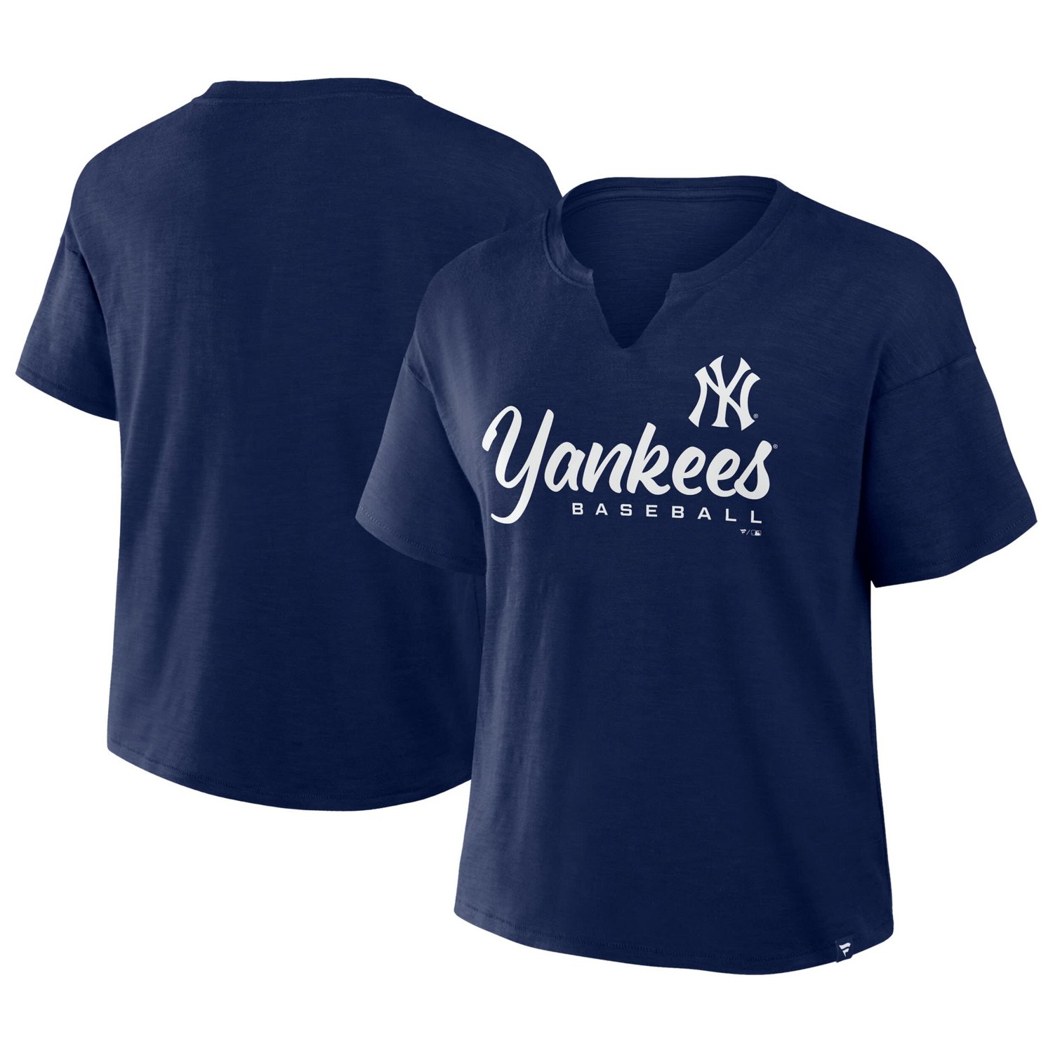 Profile New York Yankees Plus Size Wordmark Notch Neck T-Shirt | Academy