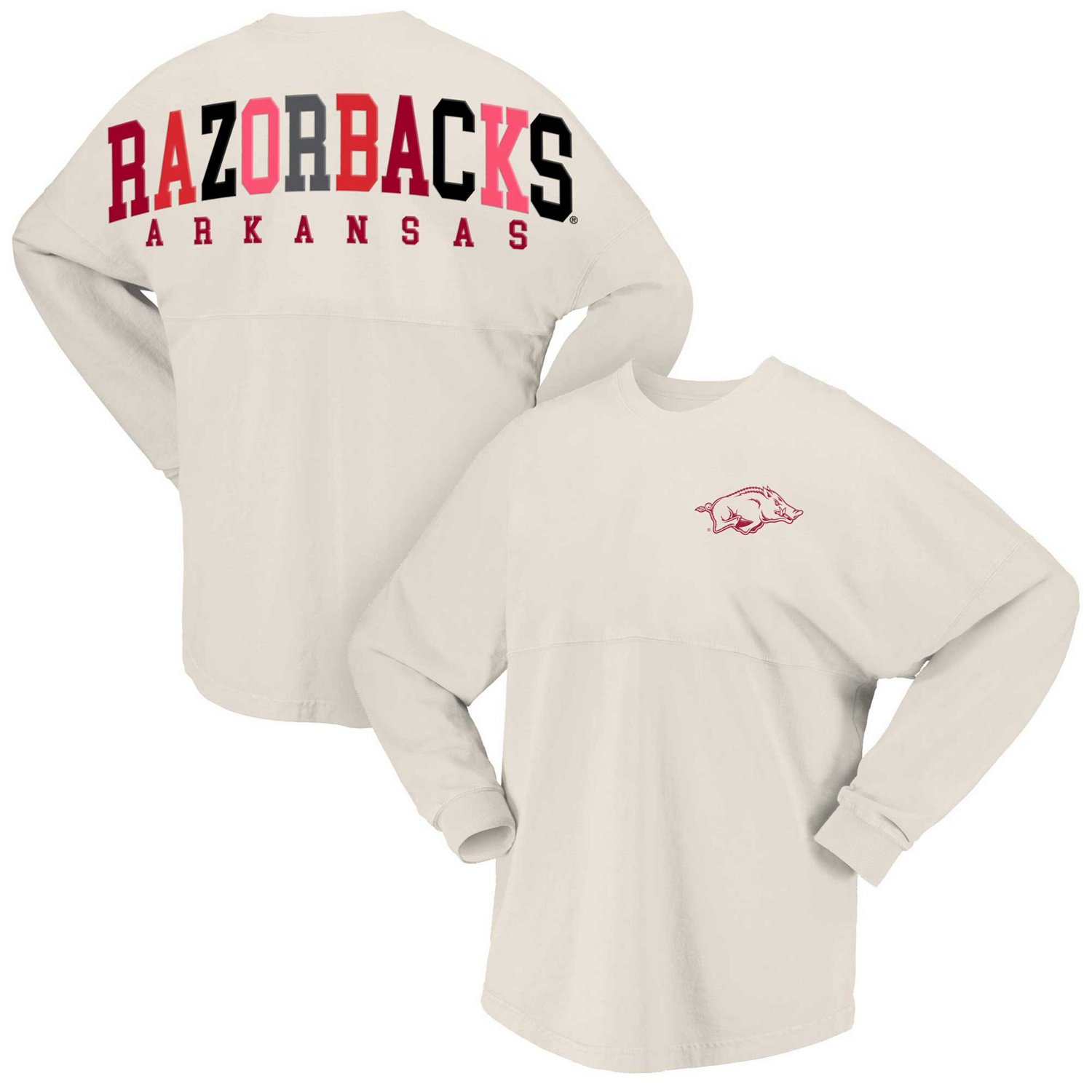 Spirit Jersey Arkansas Razorbacks Rainbow Arch Long Sleeve T-Shirt ...