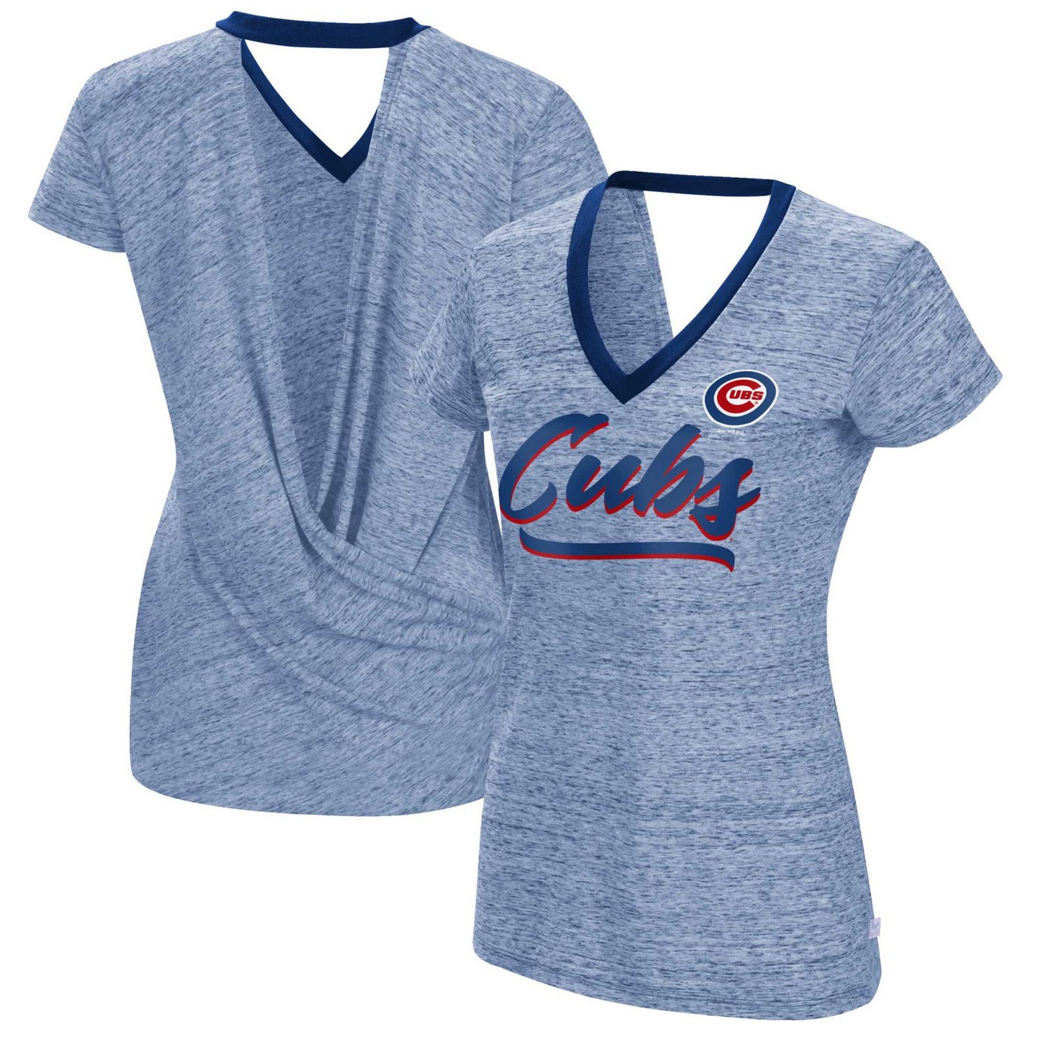 Touch Chicago Cubs Halftime Back Wrap Top V-Neck T-Shirt | Academy