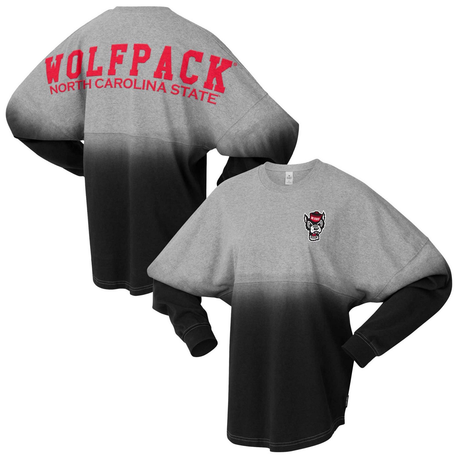 Unisex Spirit Jersey Gray NC State Wolfpack Ombre Long Sleeve T-Shirt ...