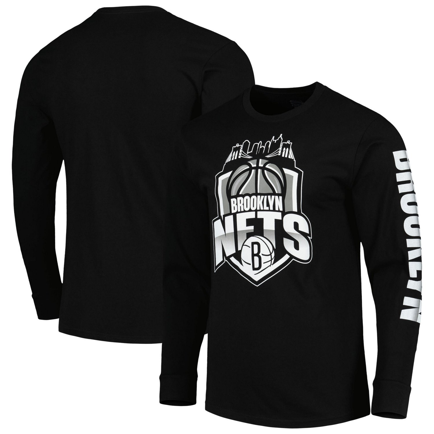 Unisex Stadium Essentials Brooklyn Nets NBA Crest Long Sleeve T-Shirt ...