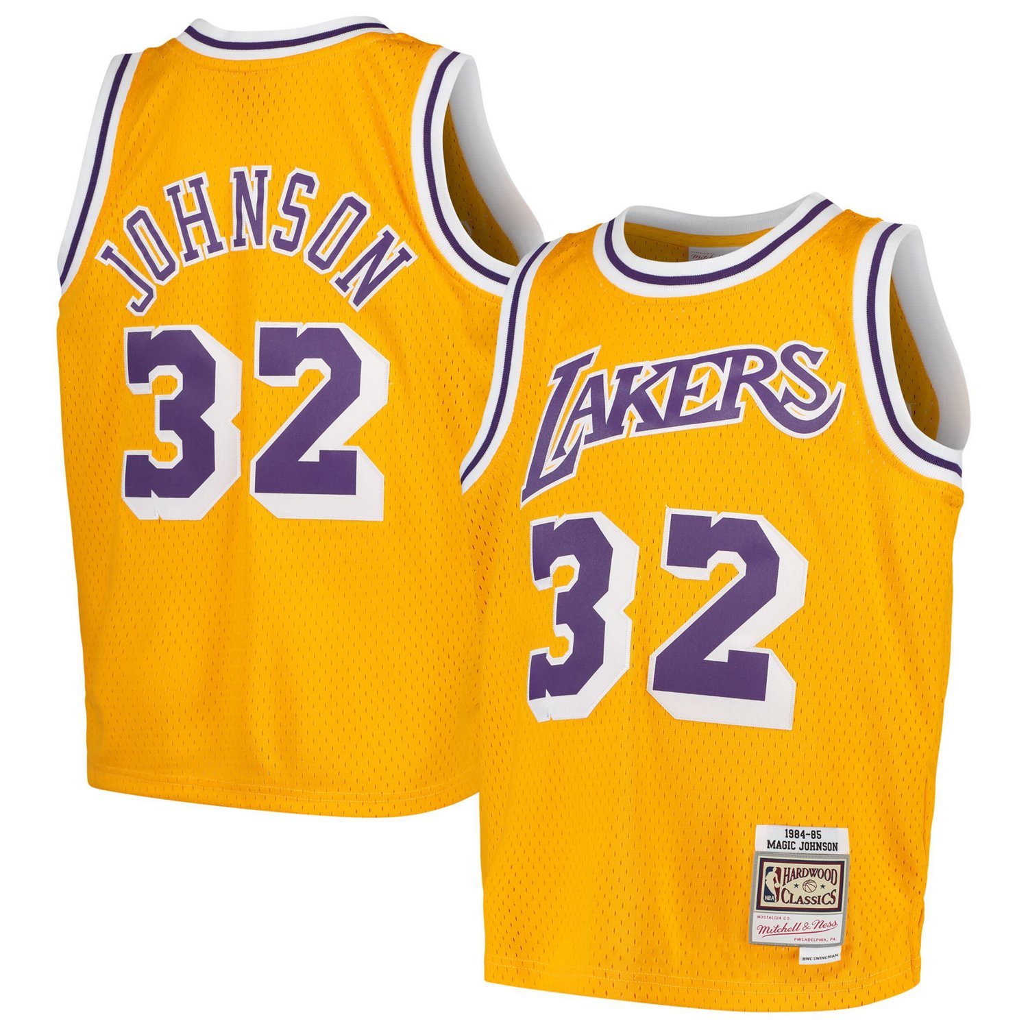 Youth Mitchell Ness Magic Johnson Los Angeles Lakers Swingman Throwback Jersey | Academy