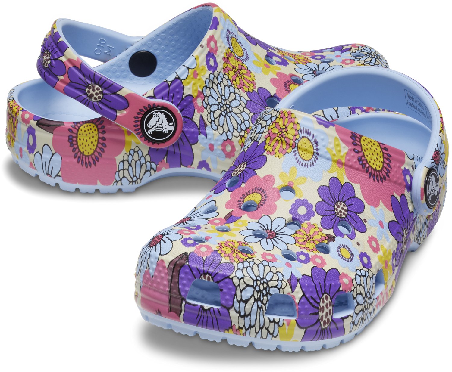 Crocs Kids' Classic Retro Floral PSGS Clogs | Academy